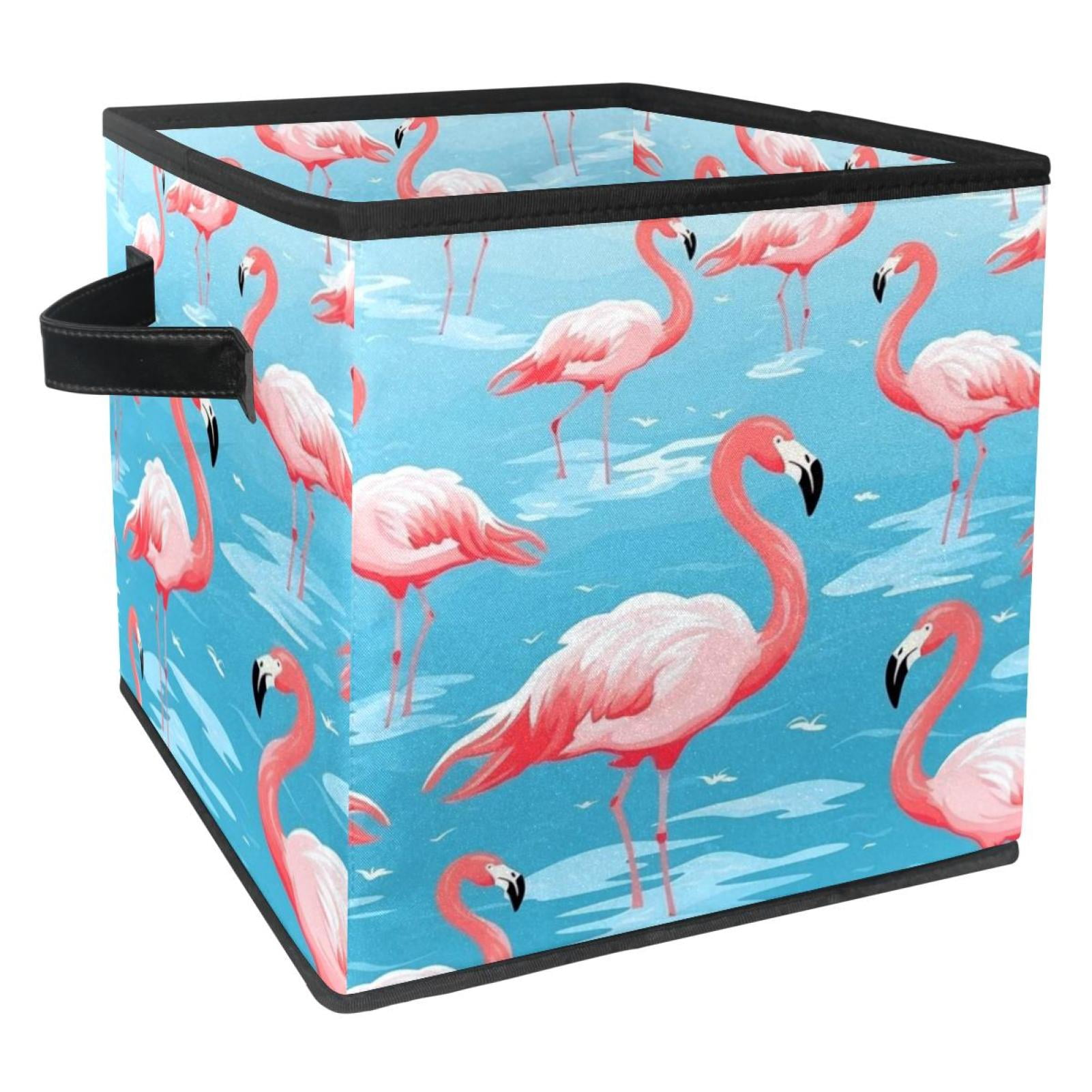 Flamingo Foldable Cube Organizer with Handle, 10.8"x10.5"x10.6", Large ...