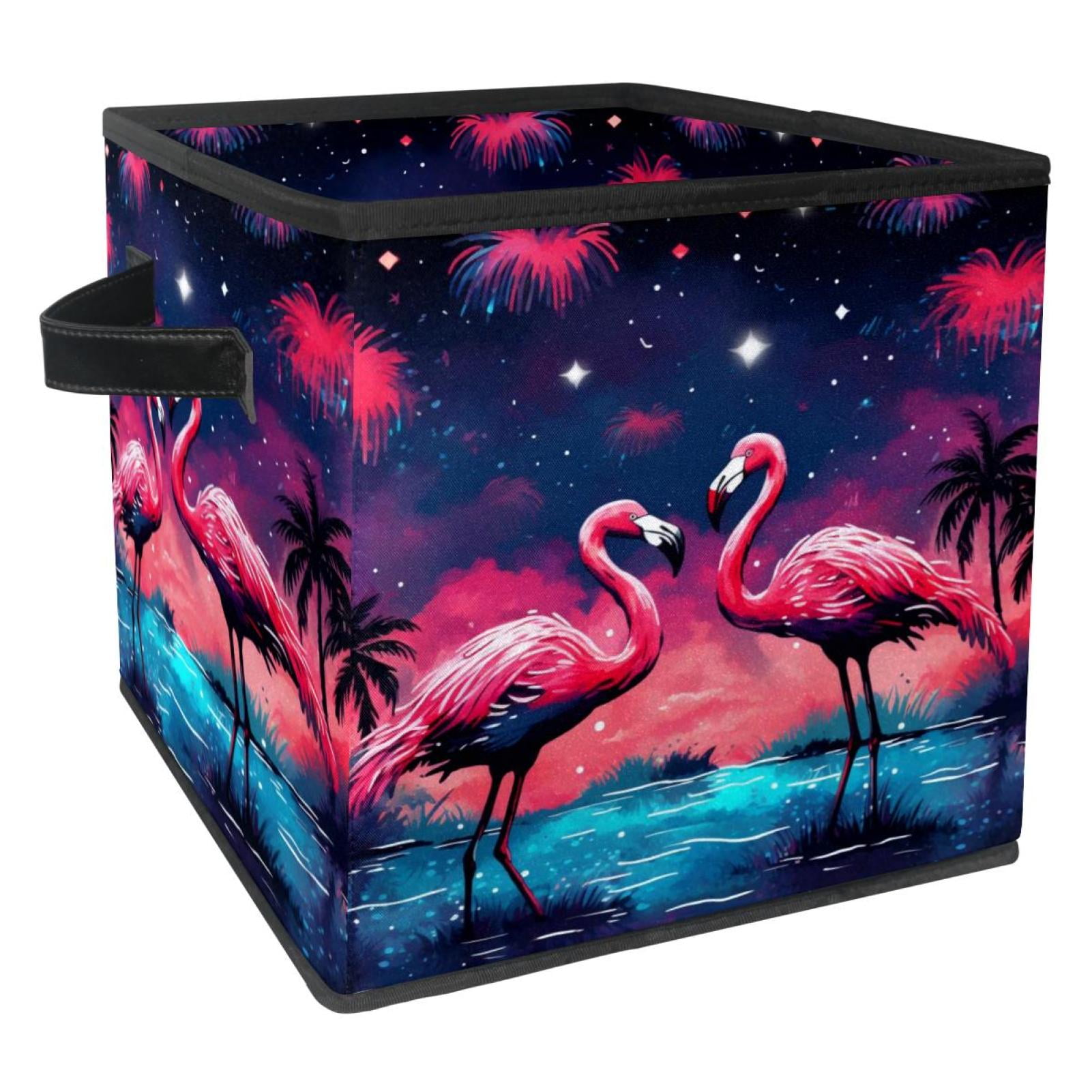 Flamingo Foldable Cube Organizer with Handle, 10.8"x10.5"x10.6", Large ...
