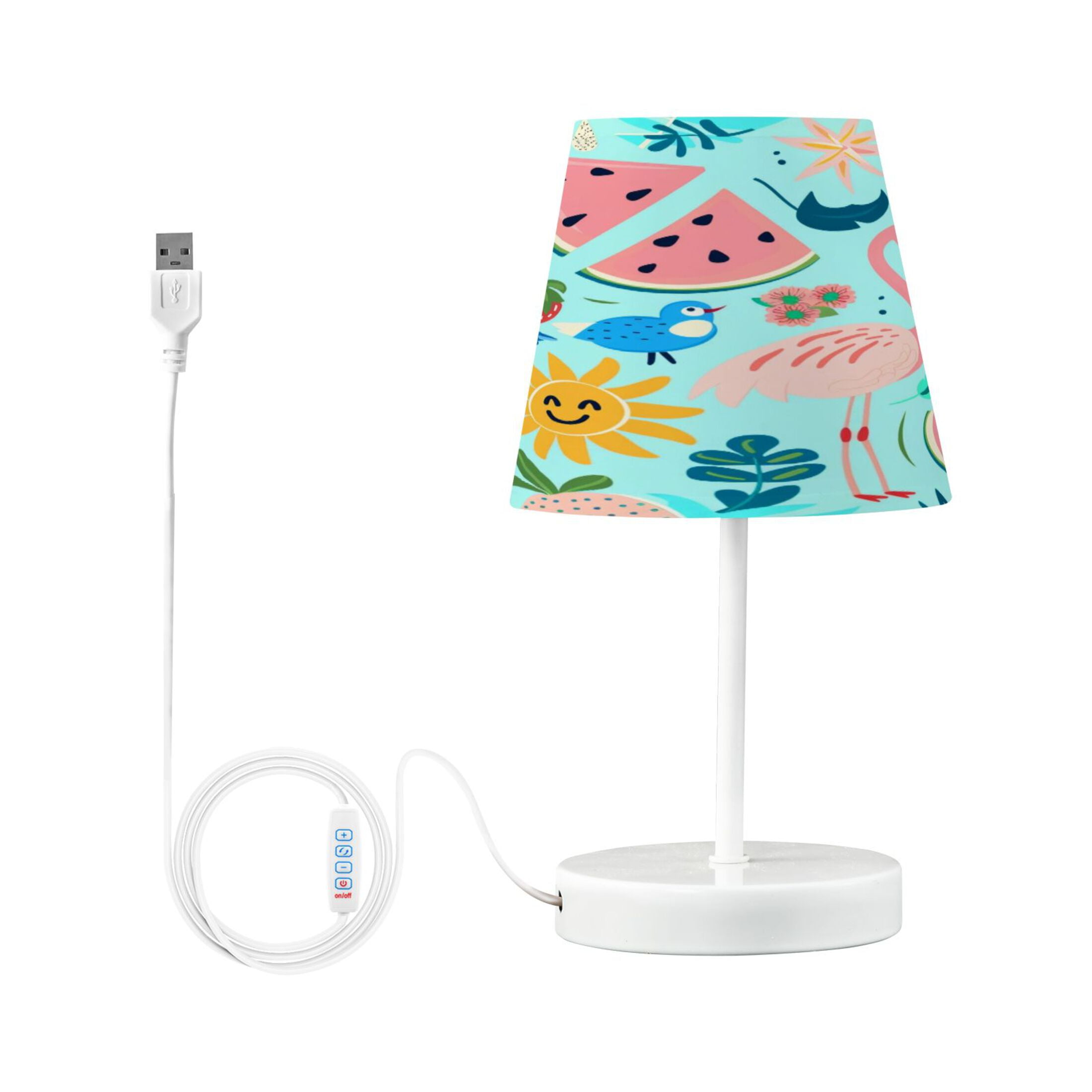 Flamingo Fruits Sun Bird Desk Lamp LED Table Nightstand Lamps with 3 ...