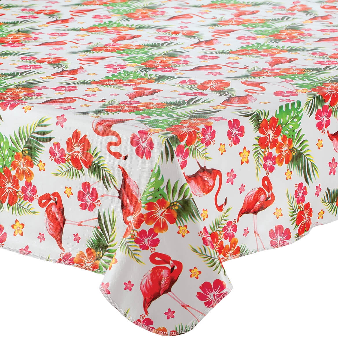Flamingo Fun Elasticized Table Cover, Heavy Duty Vinyl Construction ...