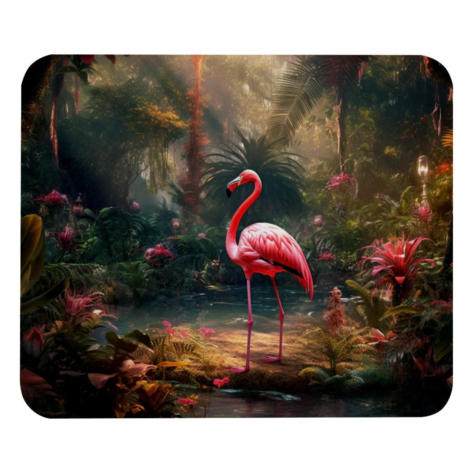 Flamingo Gaming Mouse Pad Desk Mat, Square 8.3x9.8 Inch Non-Slip Rubber ...