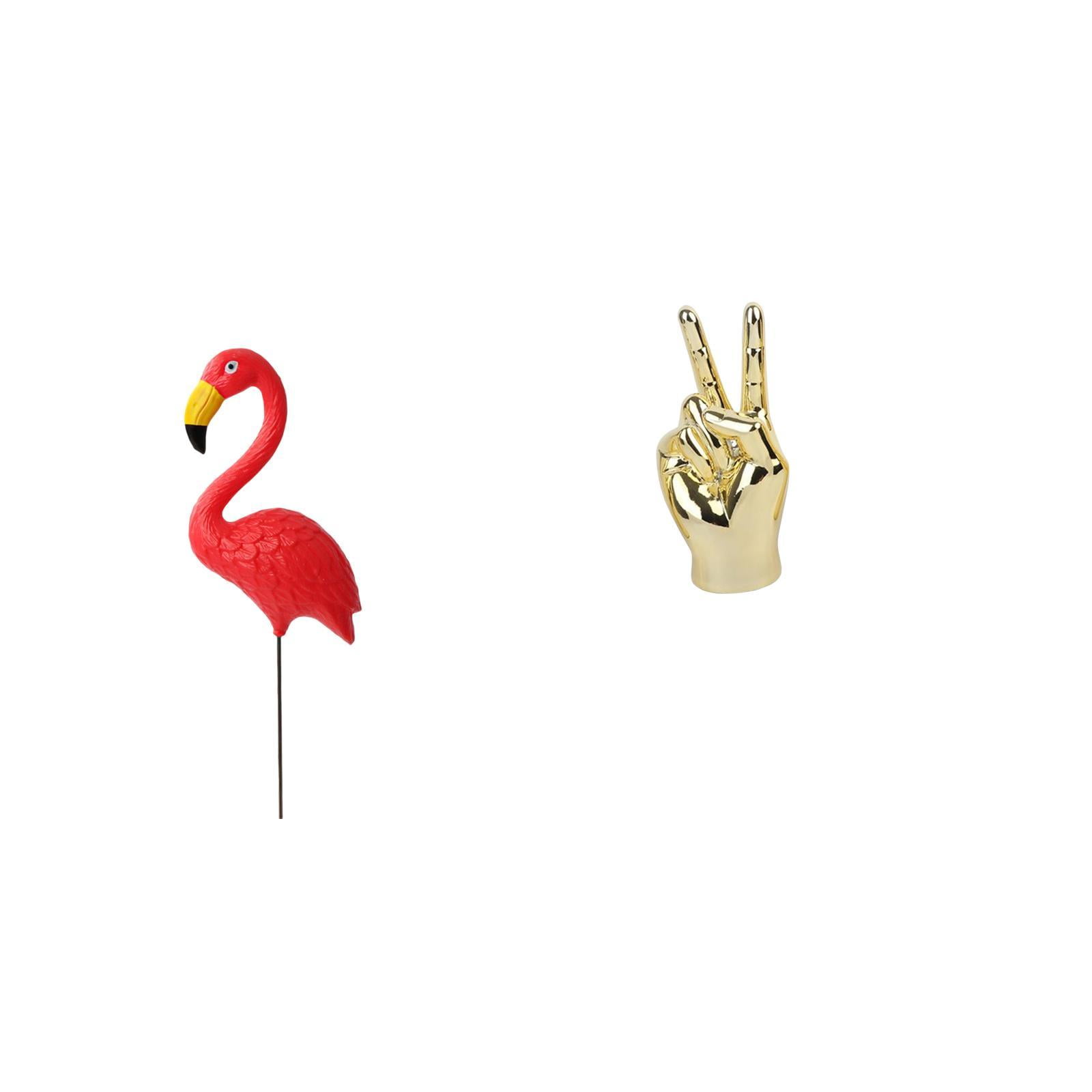 Flamingo Garden Stake Statue Sculpture Hand Gesture Figurine HDPE Resin ...