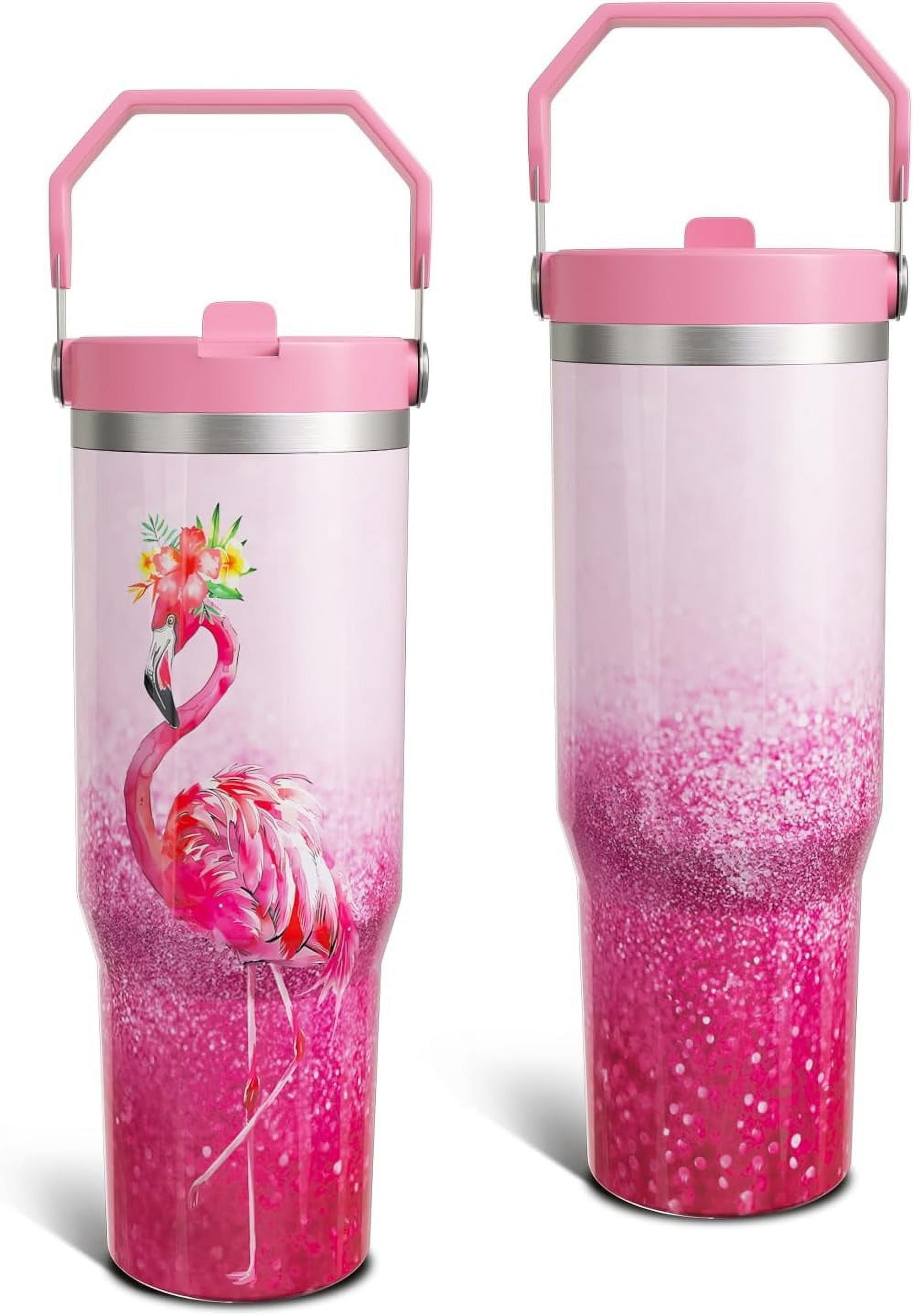 Flamingo Gifts 30 Oz Tumbler with Top Handle and Flip Straw, Pastel ...