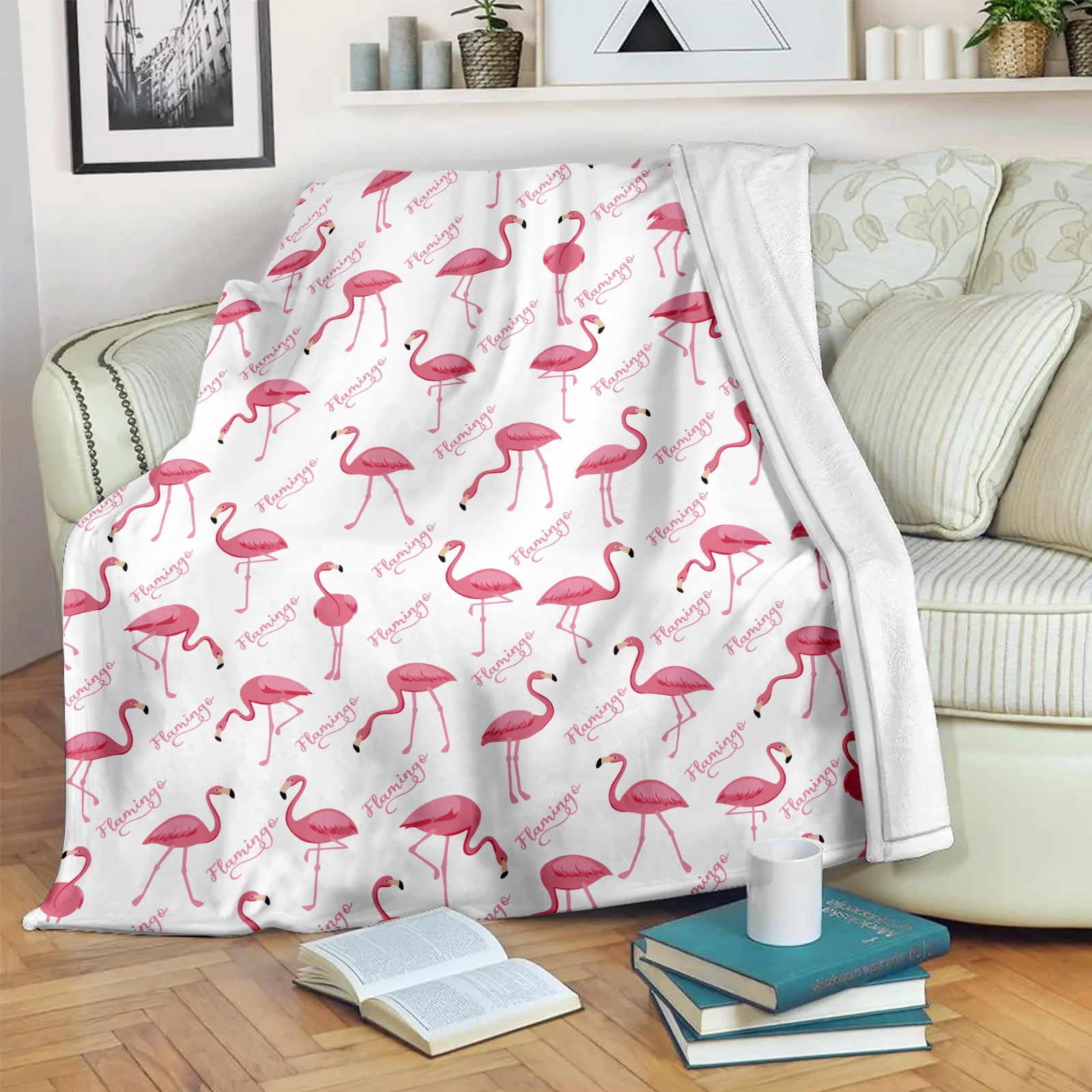 Kainsy Flamingo Gifts for Women, Fuzzy Plush Blanket, Fluffy Bed Throw ...