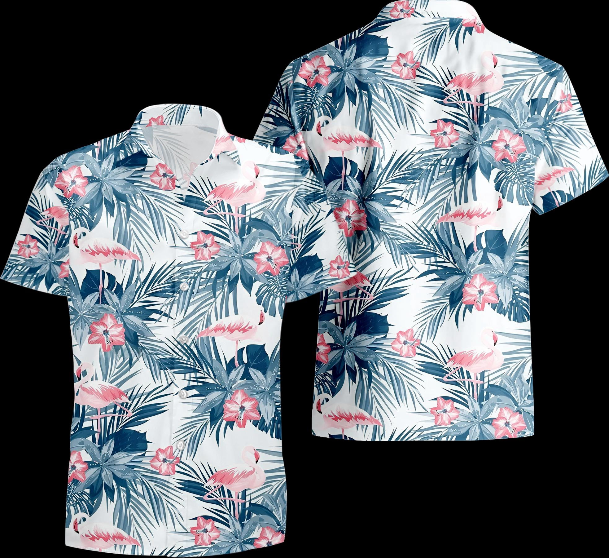 Flamingo Hawaii Beach Shirt, Flamingo Button Up Shirt Holiday, Flamingo ...