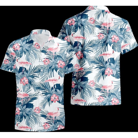 Flamingo Hawaii Beach Shirt, Flamingo Button Up Shirt Holiday, Flamingo ...