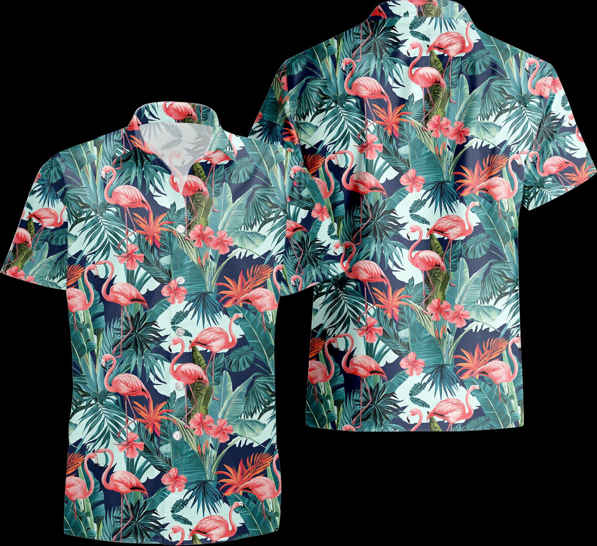 Flamingo Hawaii Beach Shirt, Flamingo Button Up Shirt Holiday, Flamingo ...