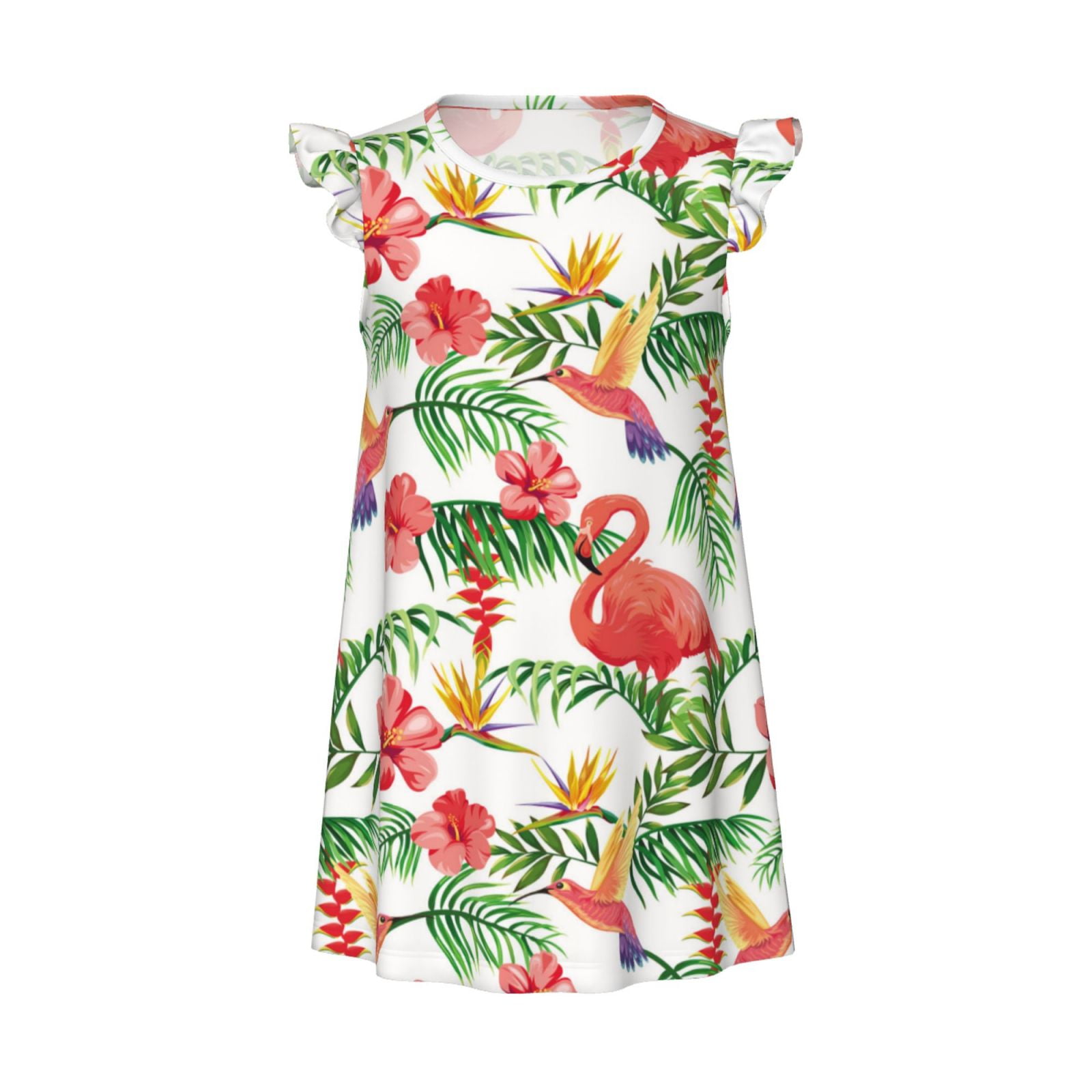 Flamingo Hummingbird Red Girls Nightgowns, Pajamas for Girls, Soft ...