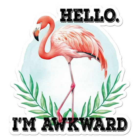 Flamingo I'M Awkward Sticker Phone Decal Water Bottle Stickers Car ...
