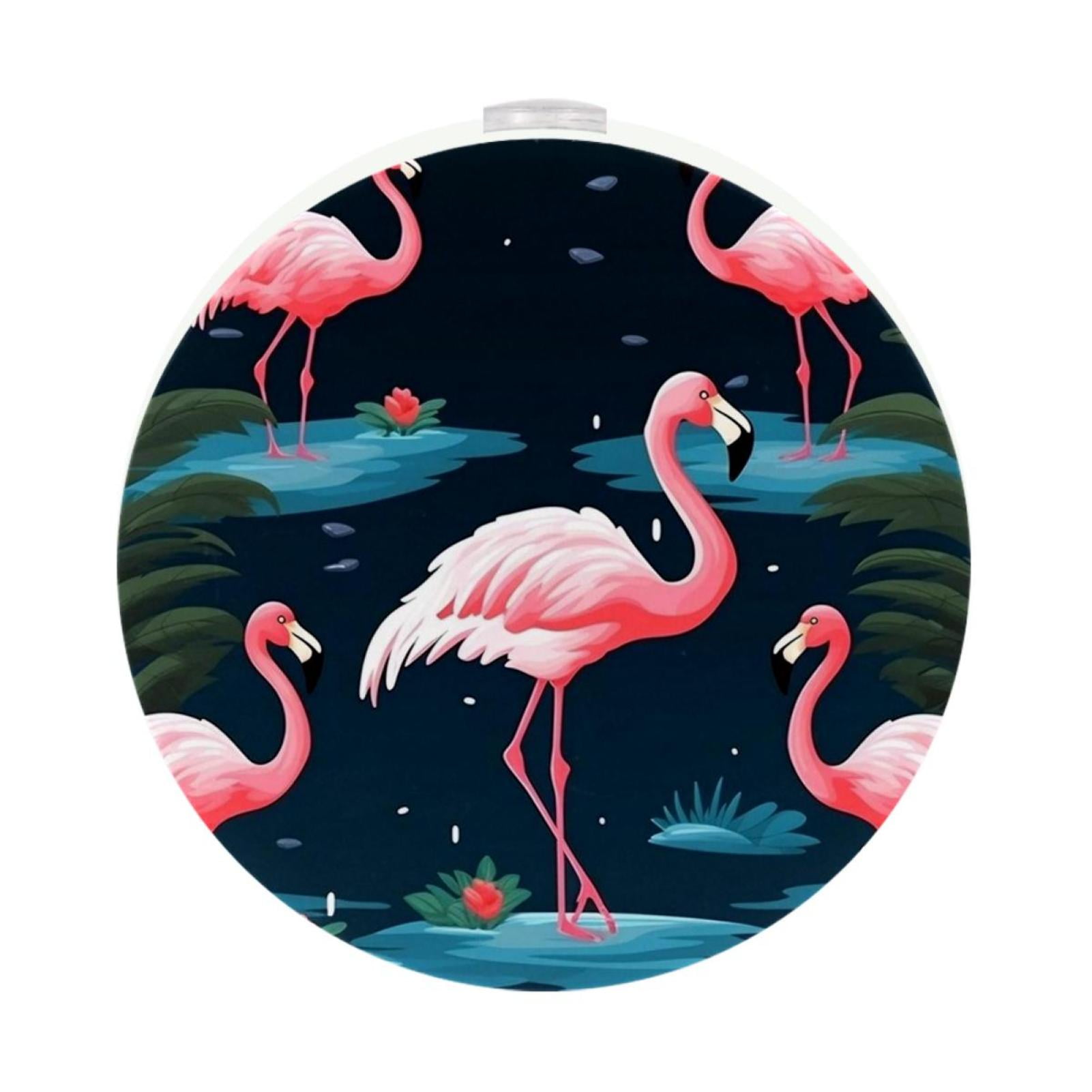 Flamingo LED Round Night Light-2PCS, Energy Efficient Plug-in Bedroom ...