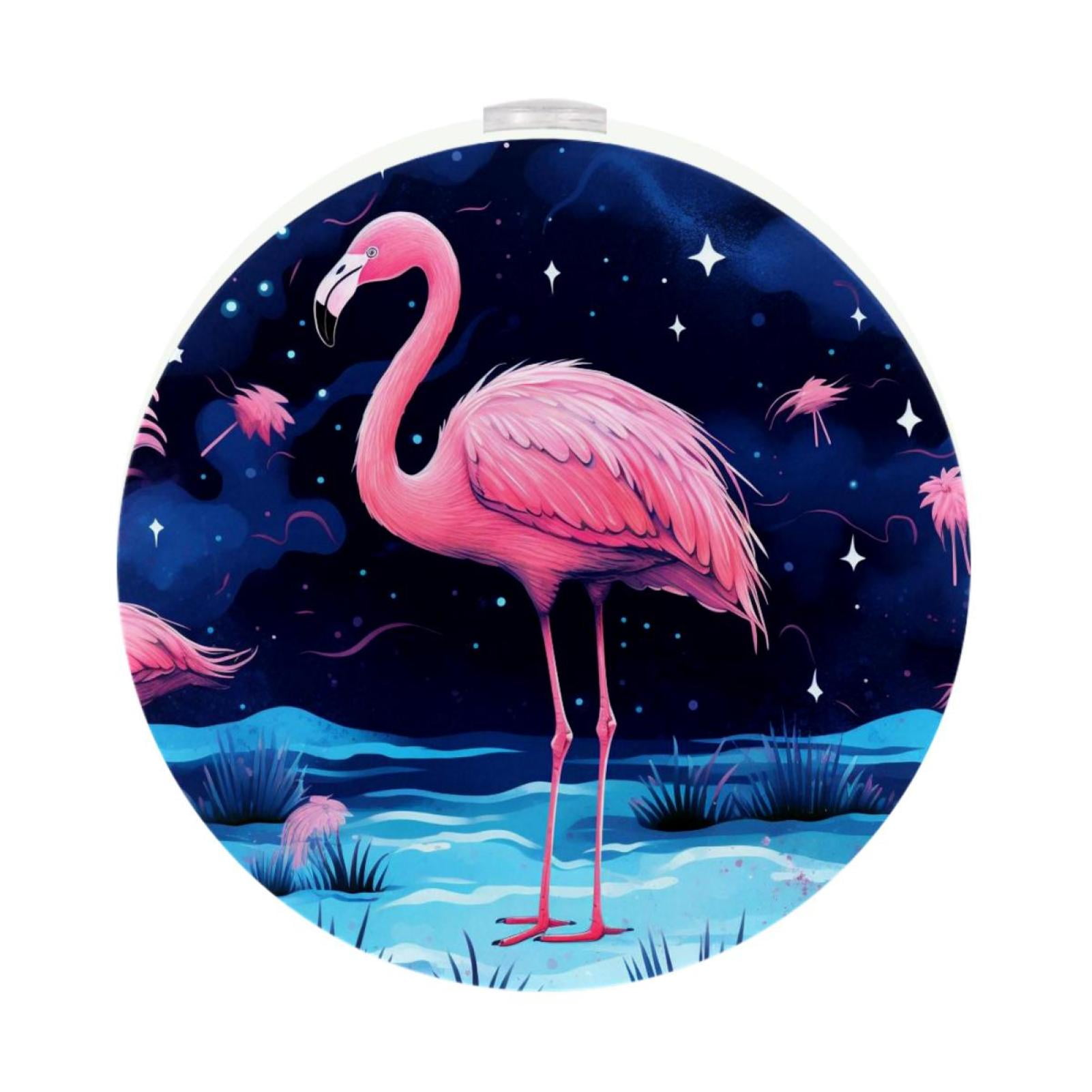 Flamingo LED Round Night Light-2PCS, Energy Efficient Plug-in Bedroom ...