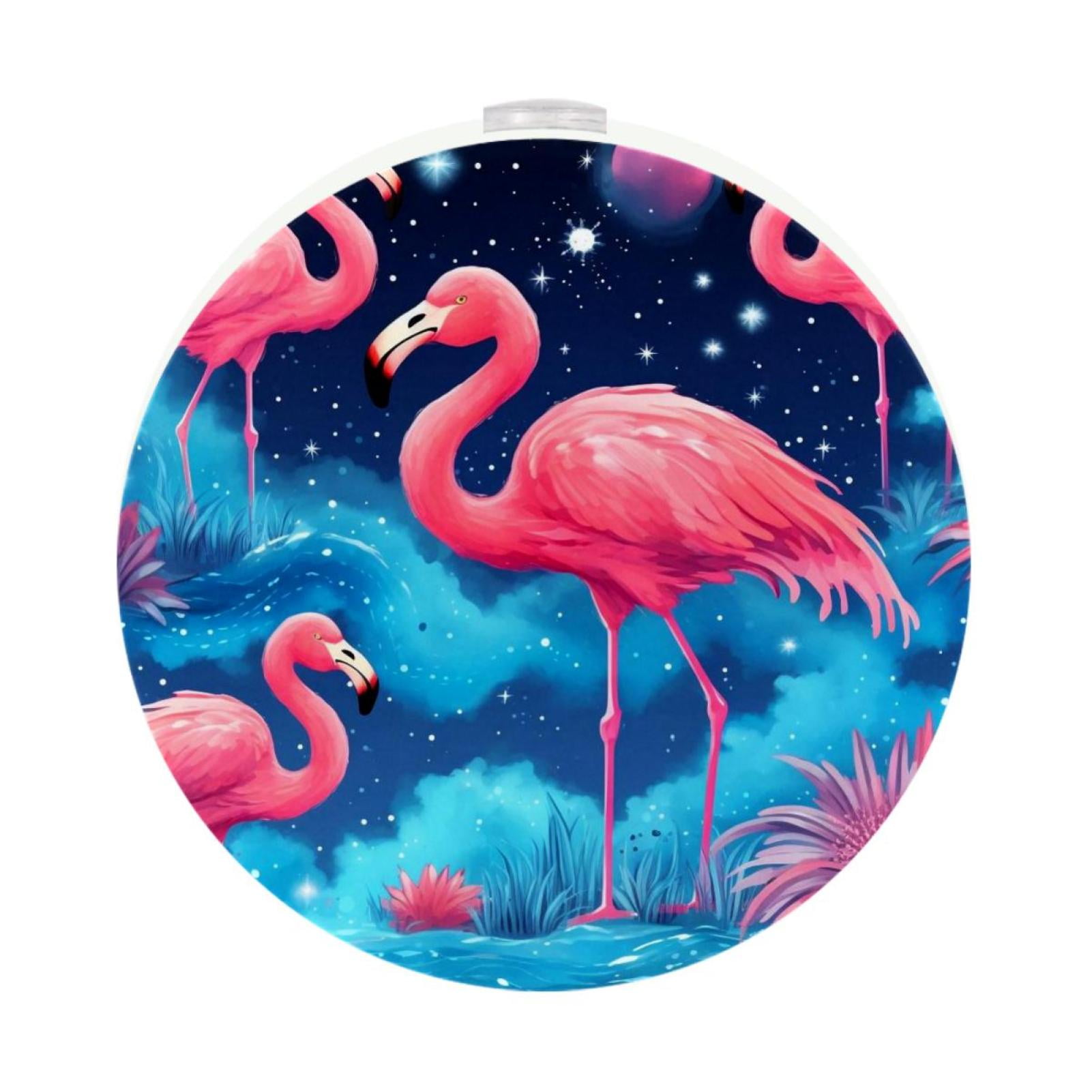 Flamingo LED Round Night Light-2PCS, Plug-in Mini Wall Socket Soft ...