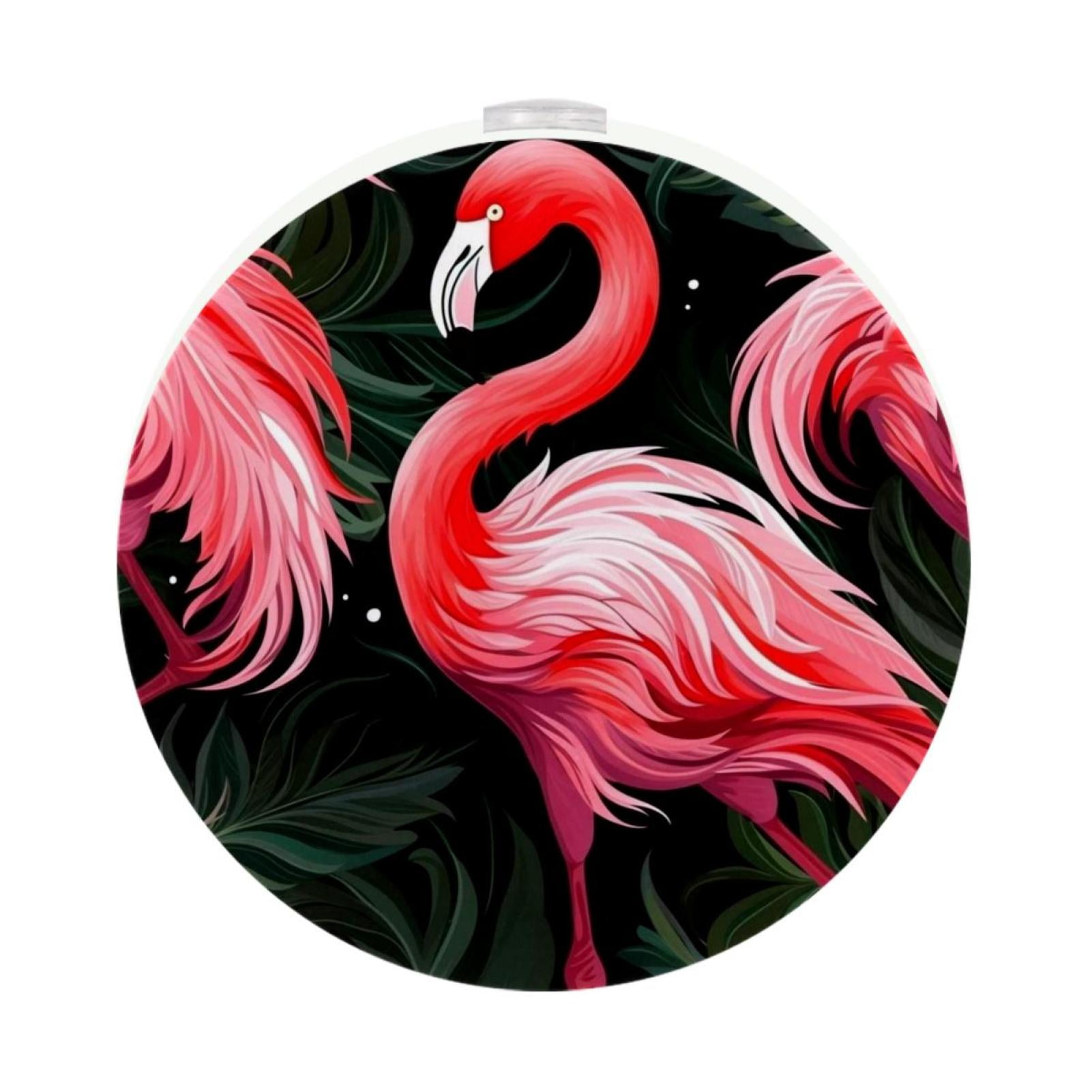 Flamingo LED Round Night Light-2PCS, Plug-in Mini Wall Socket Soft ...