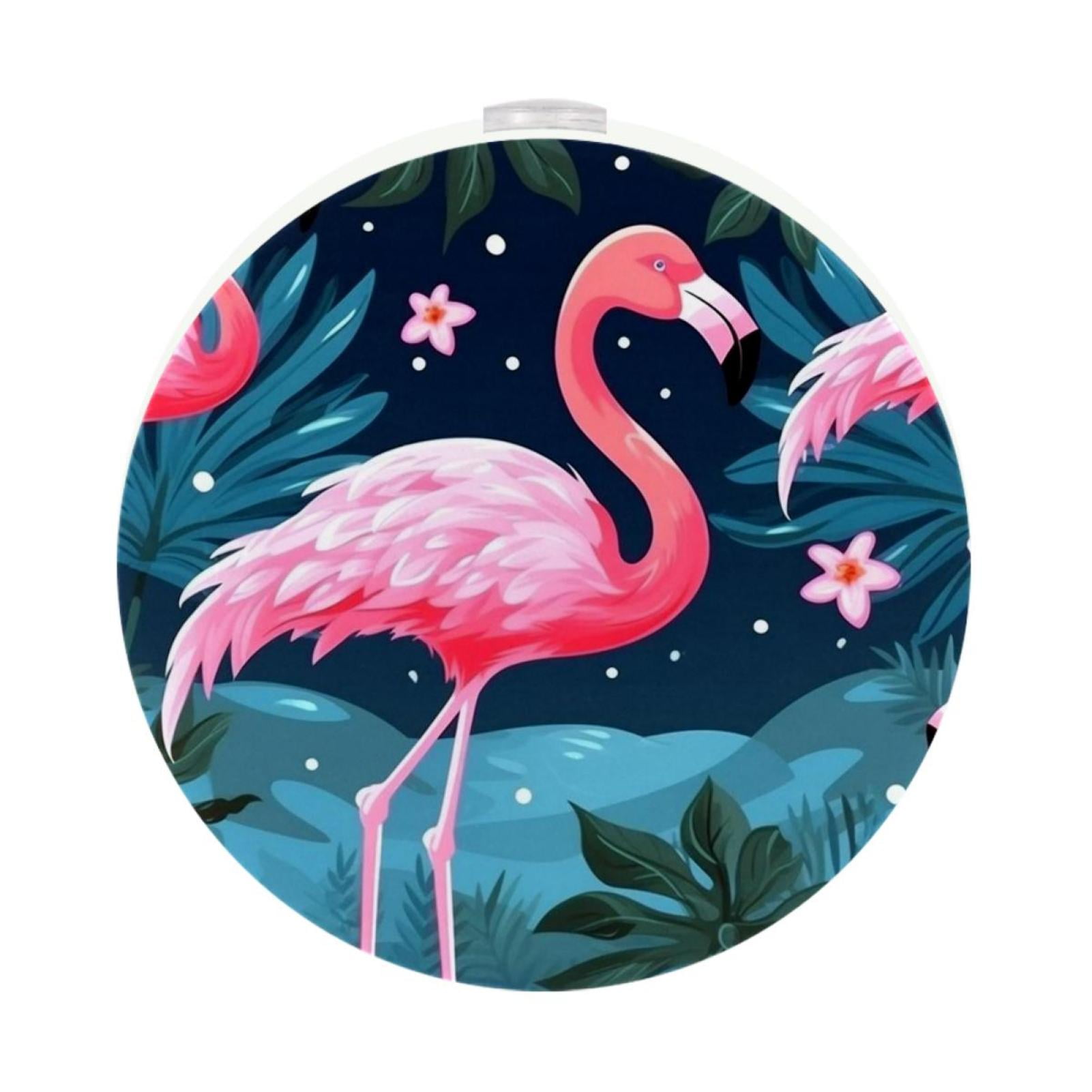 Flamingo LED Round Night Light-2PCS, Plug-in Mini Wall Socket Soft ...