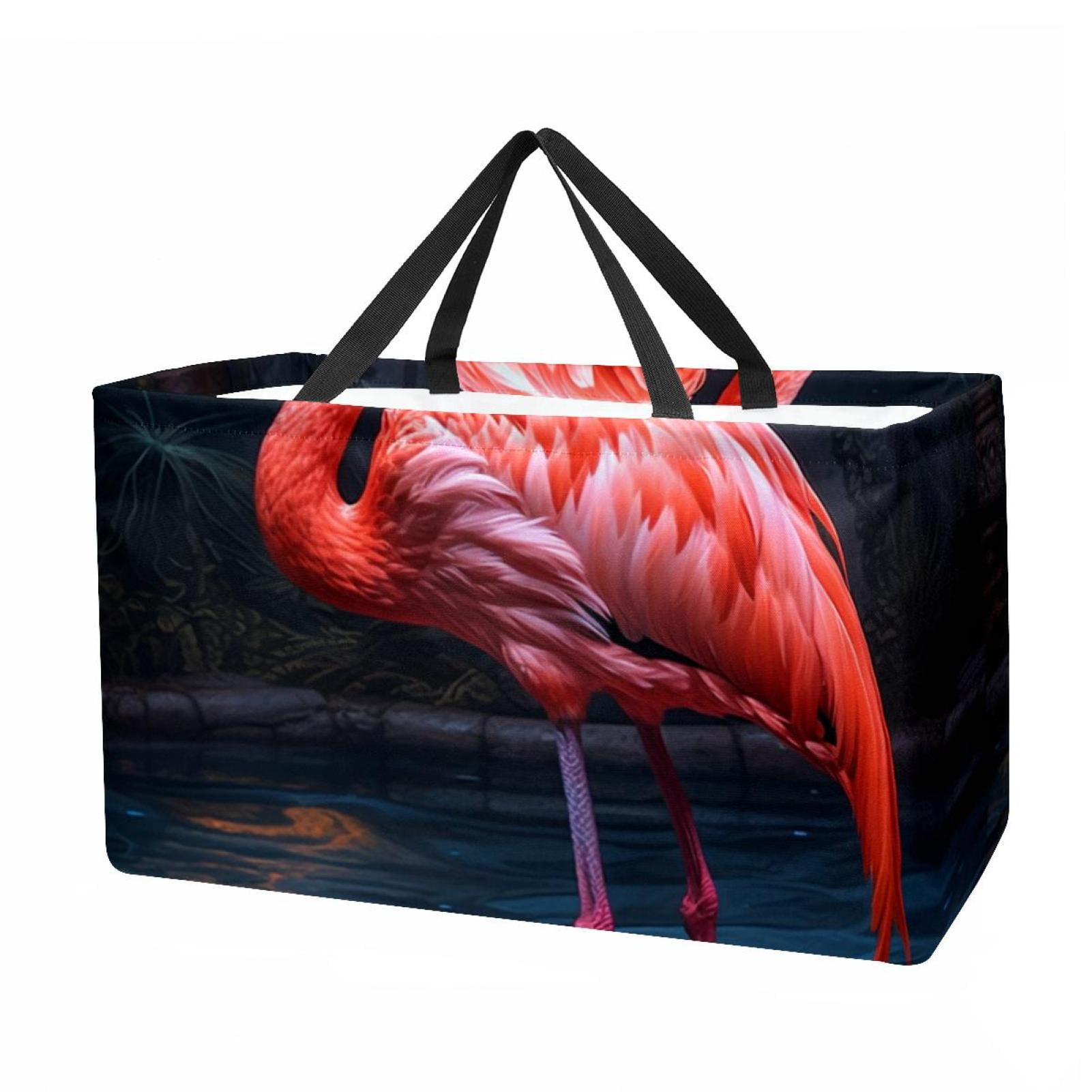 Flamingo Large Capacity Reusable Foldable Laundry Bag & Picnic Basket ...