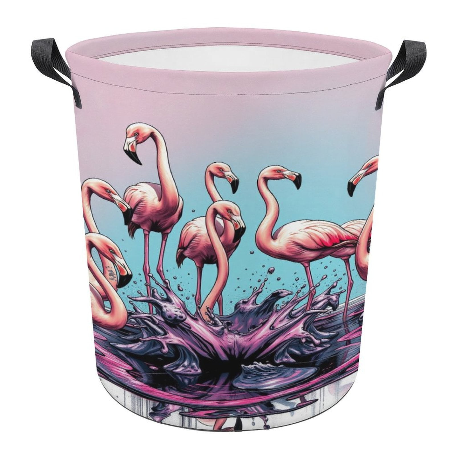 Flamingo Laundry Basket Collapsible Clothing Hamper Toys Organizer ...