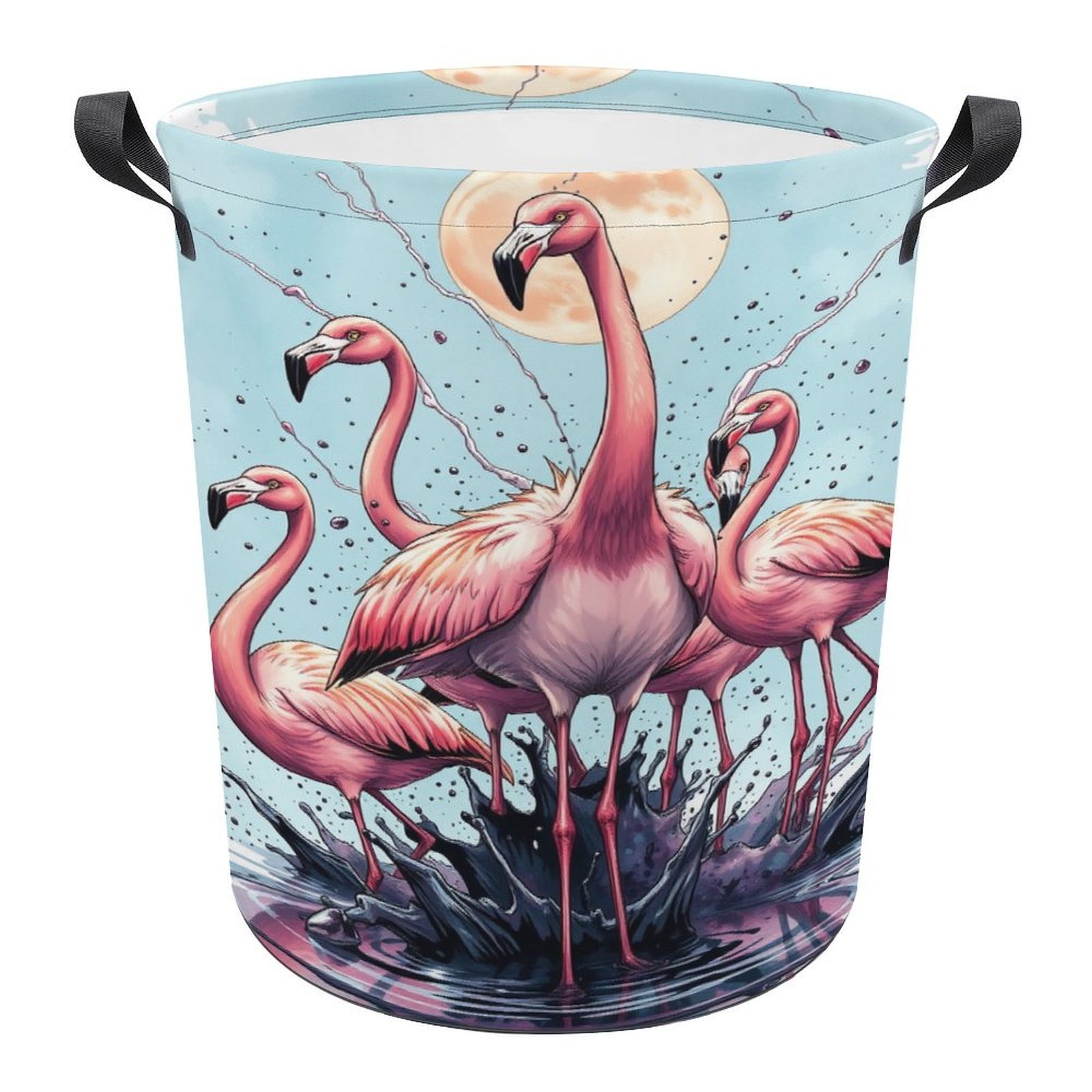 Flamingo Laundry Basket Foldable Physical Culture Clothes Hamper for ...