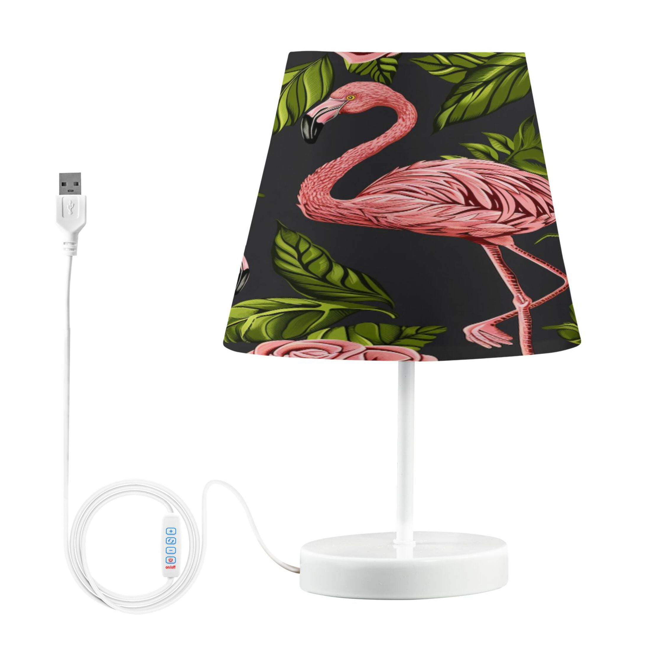 Flamingo Leaves Rose Desk Lamp LED Table Nightstand Lamps with 3 Color ...