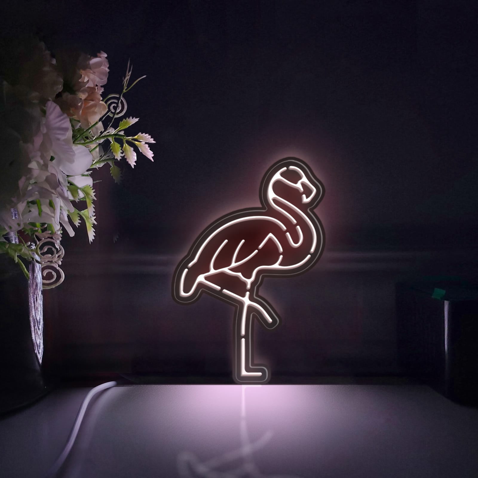 Flamingo Led Light Box, Dimmable Neon-Like Light Signs USB Power for ...