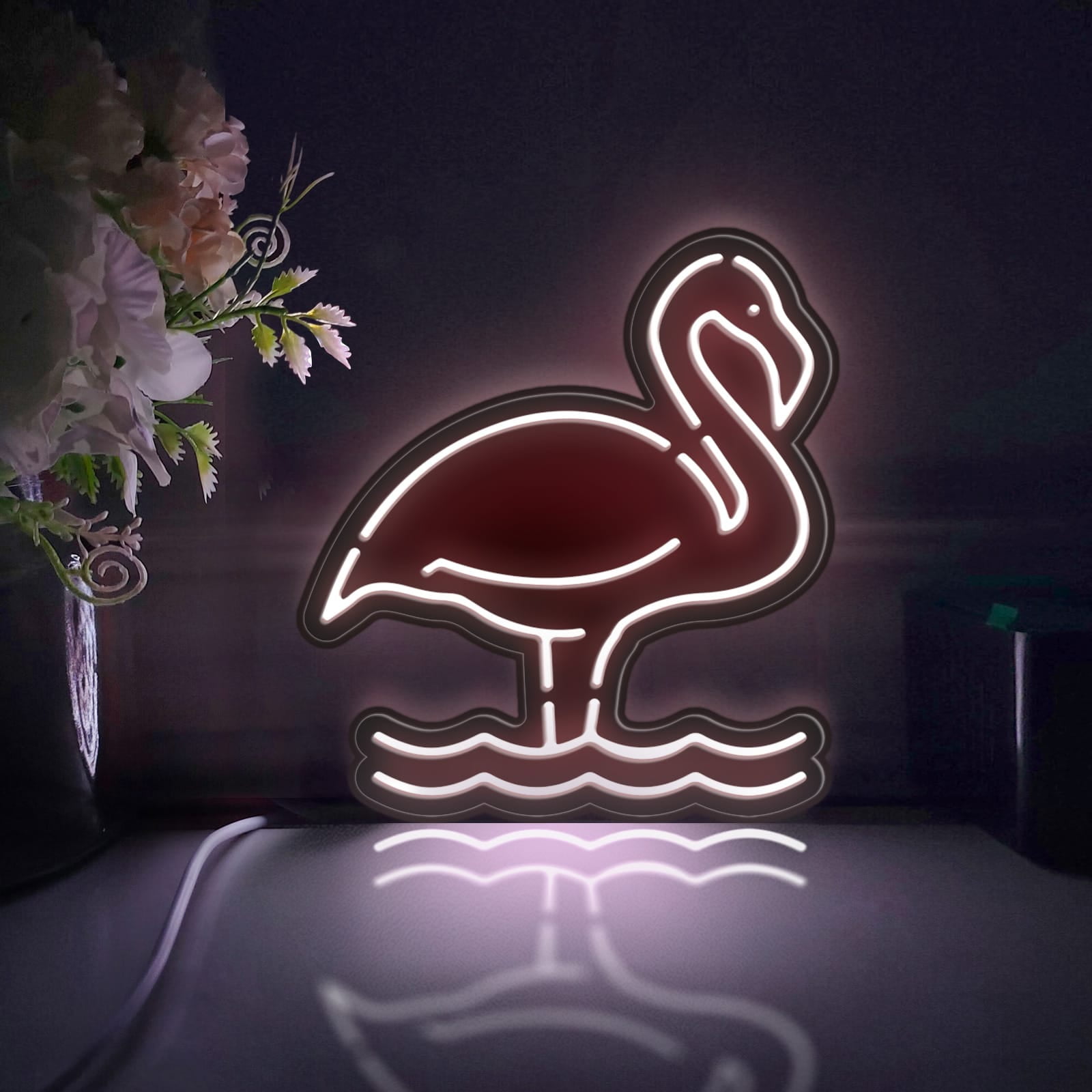 Flamingo Led Light Box, Dimmable Neon-Like Light Signs USB Power for ...