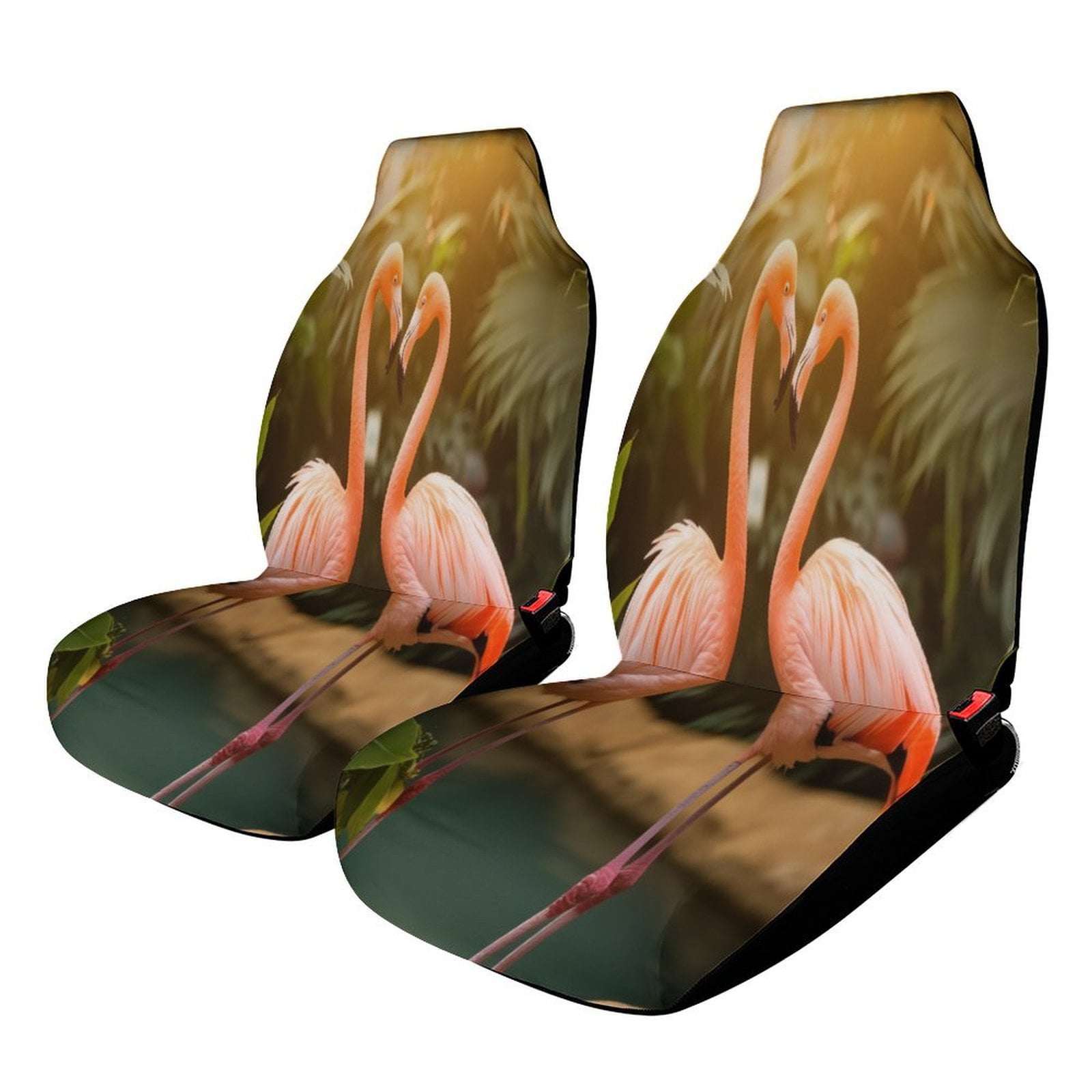 Flamingo Love Duo Print Set of 2 Car Seat Covers Seat for Carseats ...