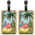 Flamingo - Luggage ID Tags / Suitcase Identification Cards - Set of 2 ...