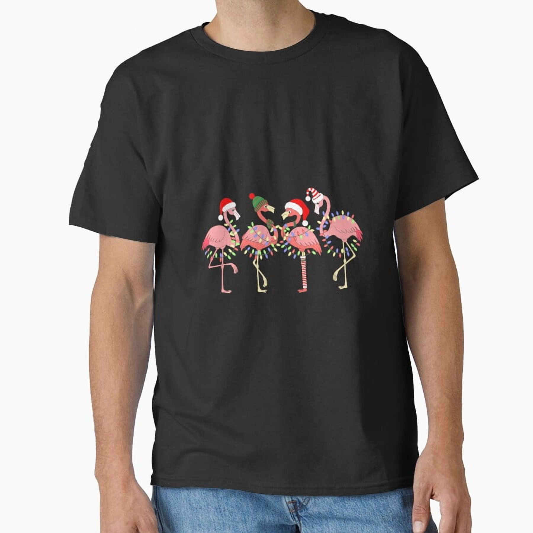 Flamingo Merry Christmas Funny Flamingo Lover Holiday H2138 T-Shirt ...