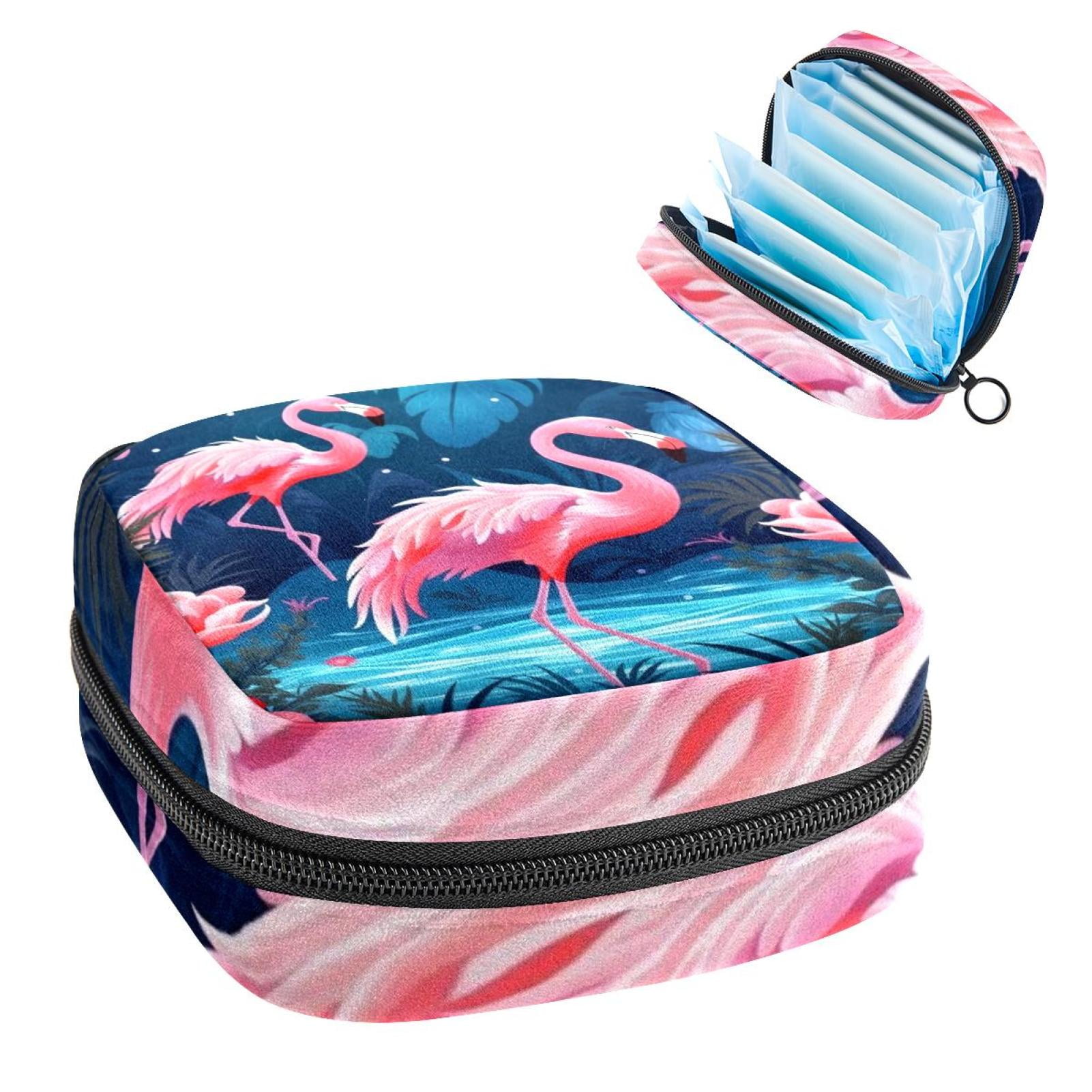 Flamingo Mini Plush Sanitary Napkin Pouch - Makeup Bag, Period Bags for ...