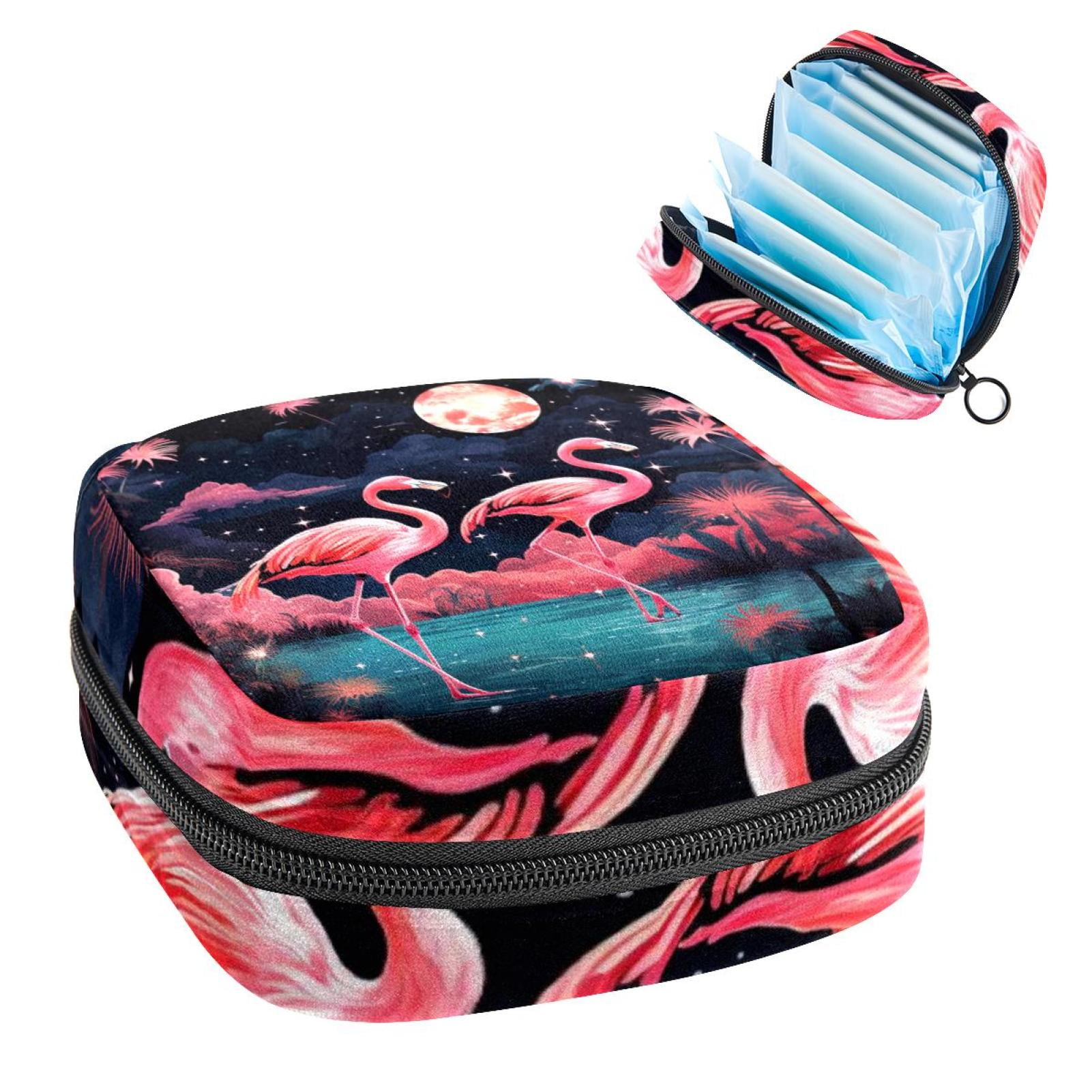 Flamingo Mini Plush Sanitary Napkin Pouch - Makeup Bag, Period Bags for ...
