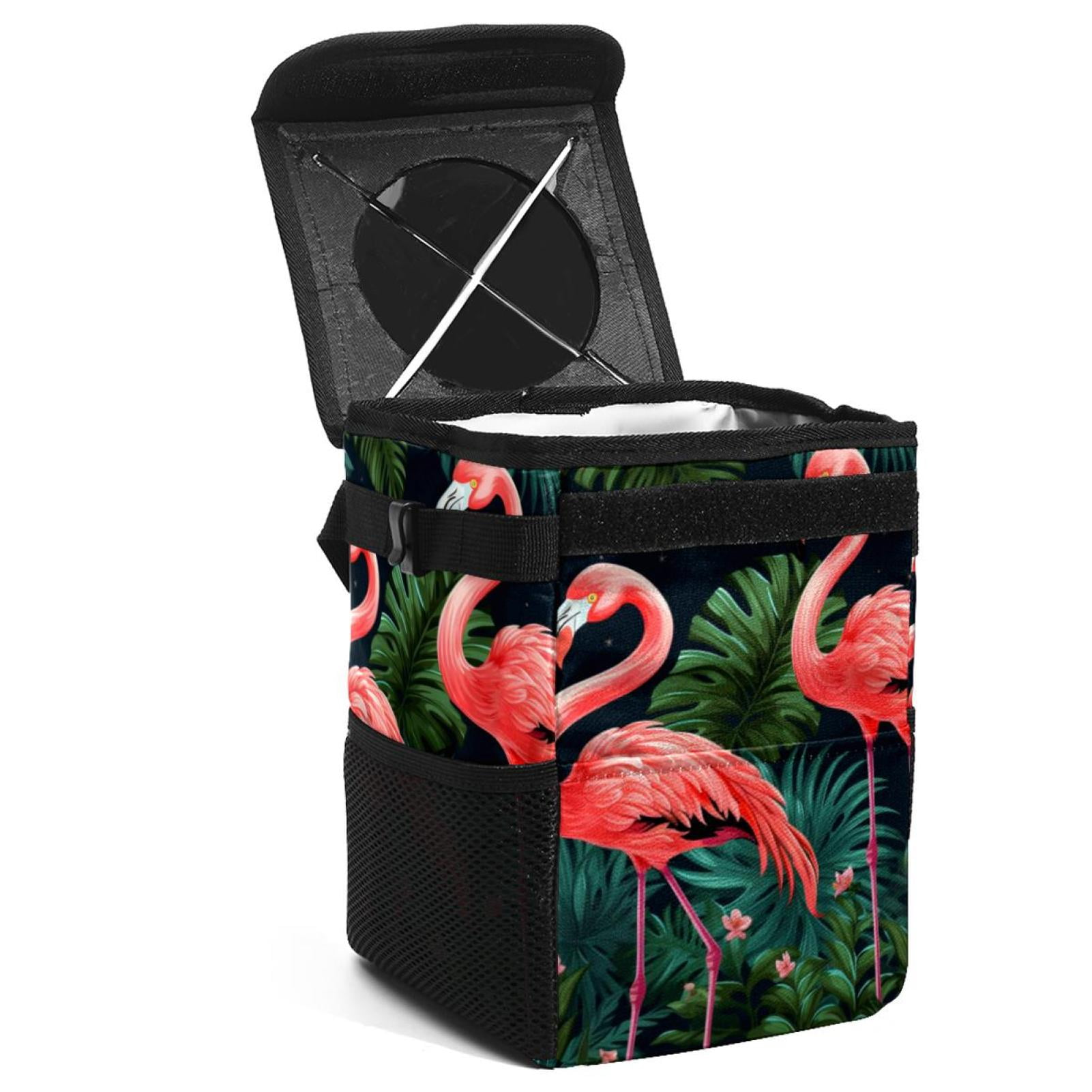 Flamingo Mini Trash Can for Car: Foldable, with Lid, Leak-proof ...