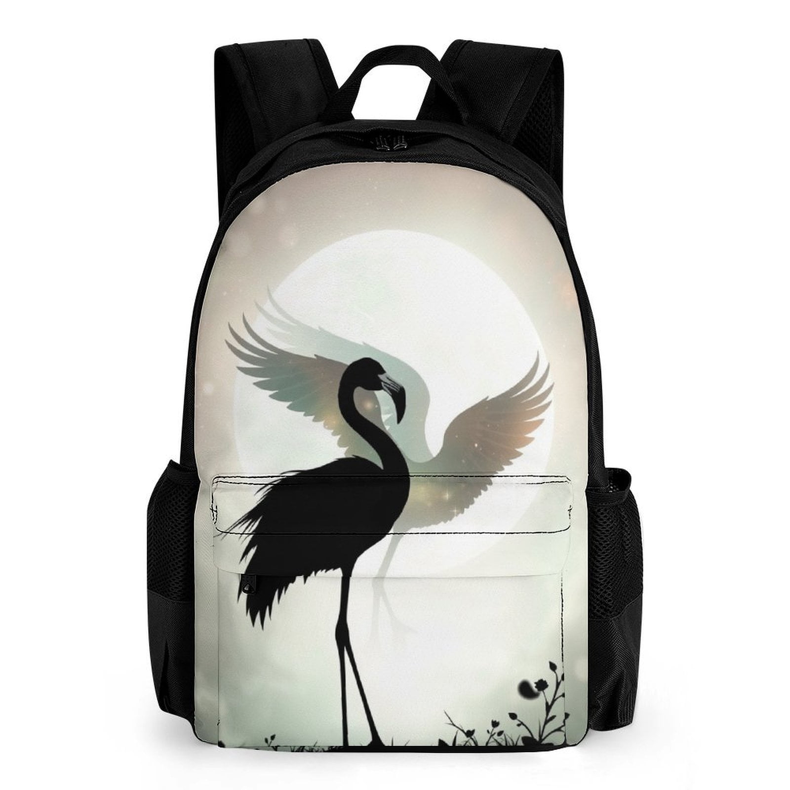 Flamingo Moon Silhouette Backpack Student Leisure Bags Colorful ...