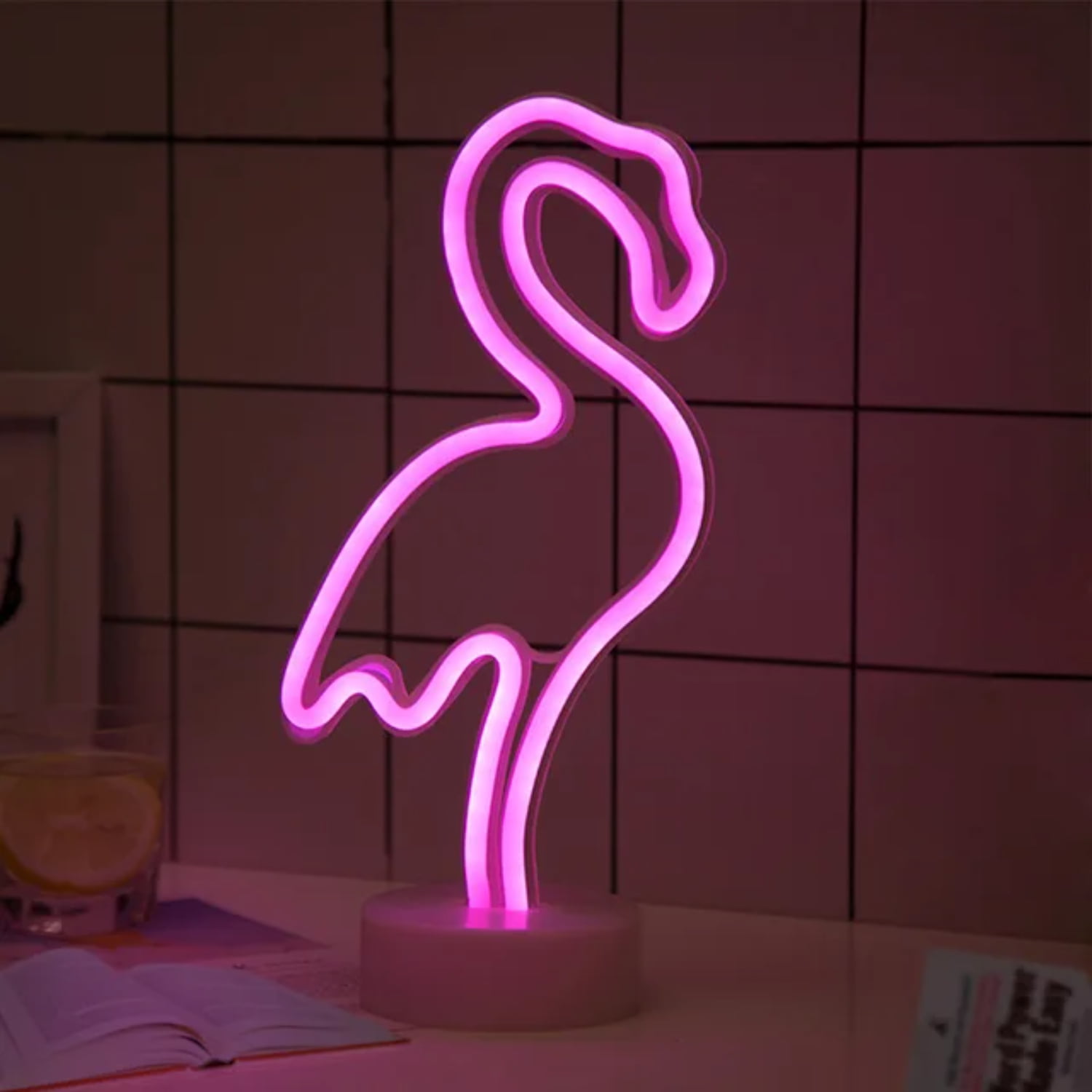 Flamingo Neon LED Night Light: Colorful Tree and Cactus Signs for Room ...