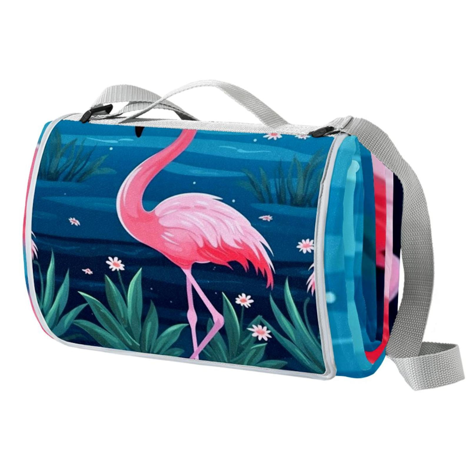 Flamingo Outdoor Canvas Picnic Blanket Waterproof and Foldable Mat with ...