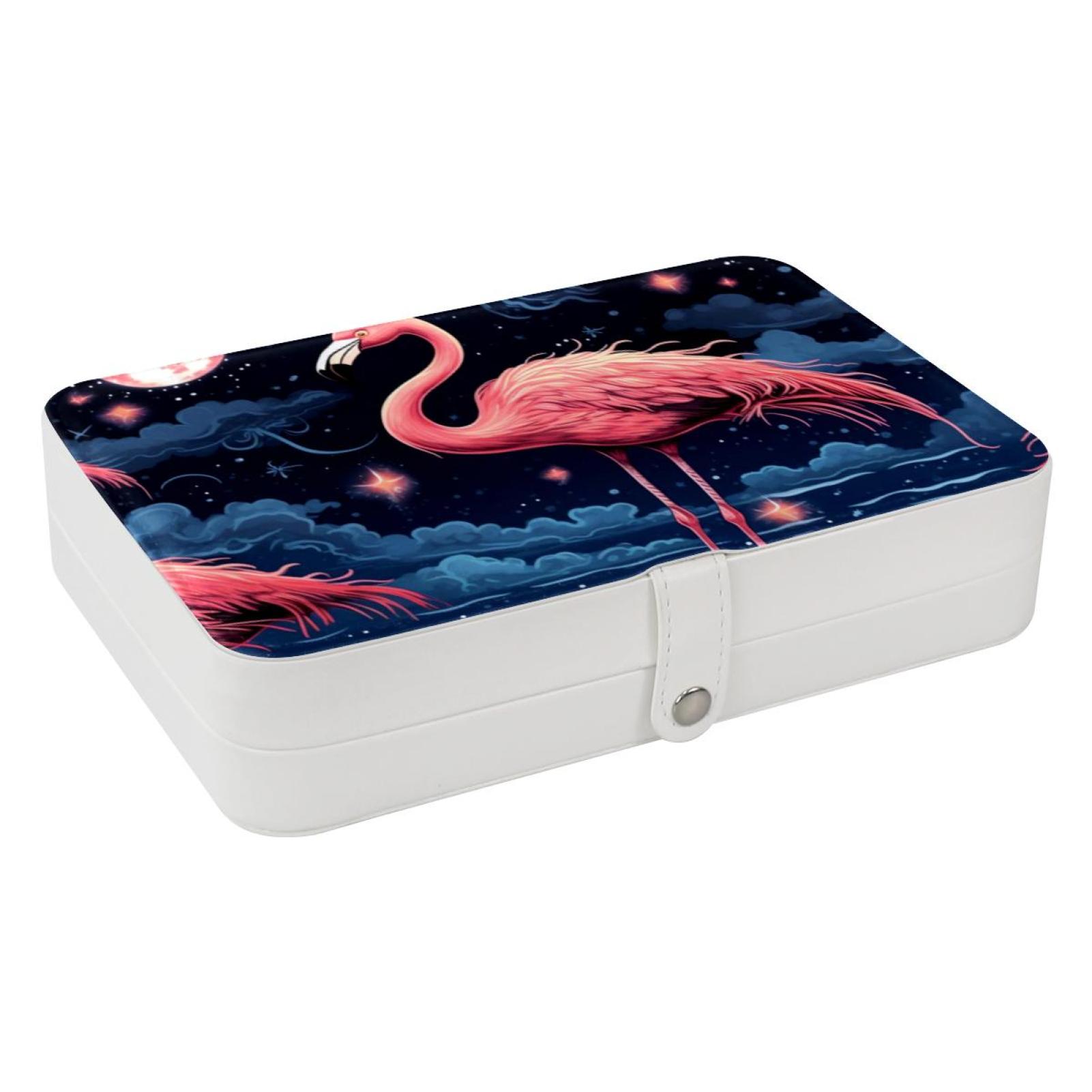 Flamingo PU Leather Jewelry Box Display Case with Removable Compartment ...