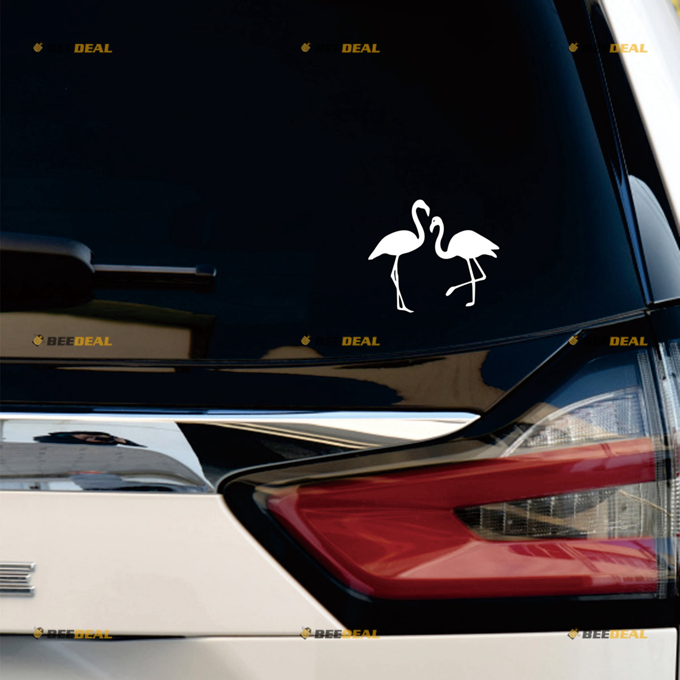 Flamingo Pair Decal Sticker Vinyl - 2 Pack White, 4 Inches - No ...