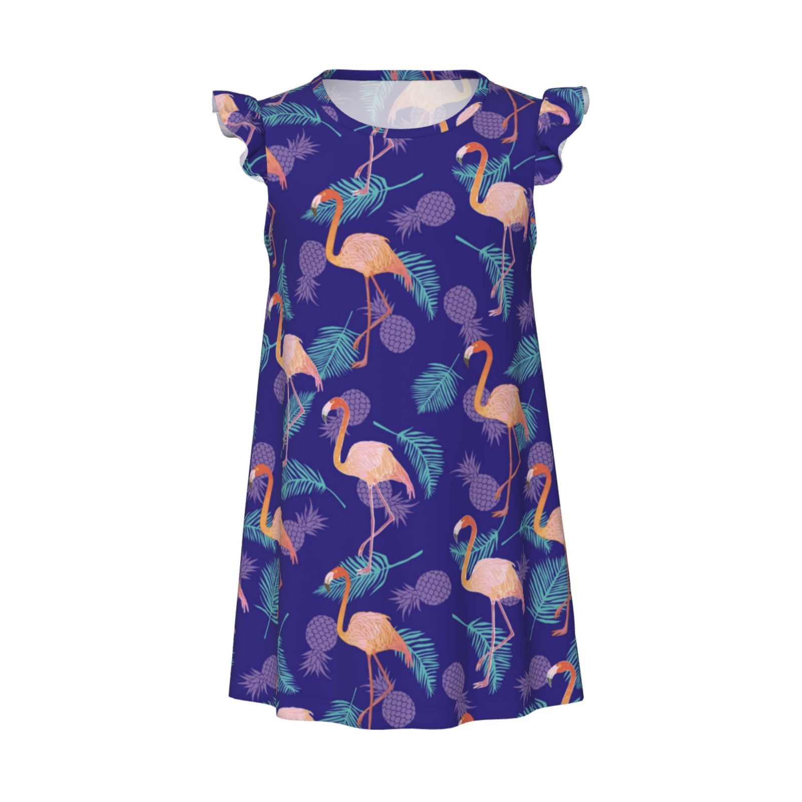 Flamingo Palm Leaves_B Girls Nightgowns, Pajamas for Girls, Soft ...