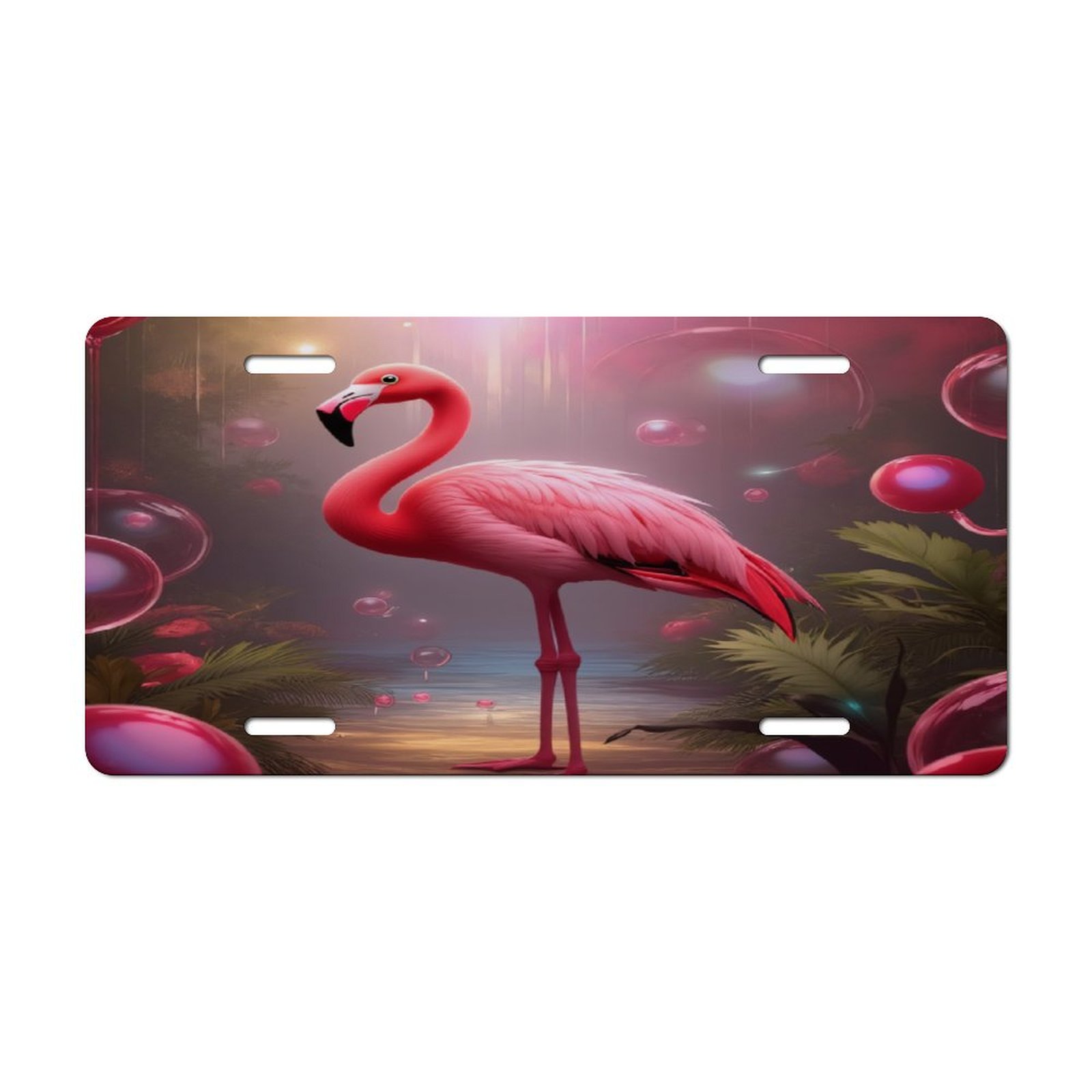 Flamingo Paradise Dream License Plate Lightweight Aluminum Automotive ...