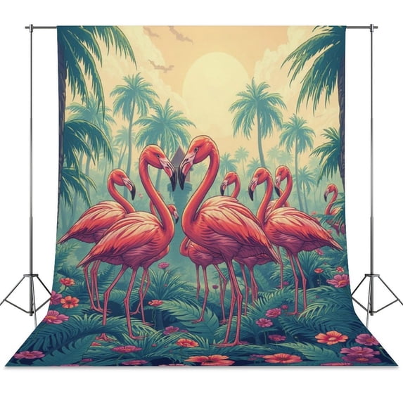 Flamingo Party Backdrop Birthday Decoration Backgrounds for Photographs ...