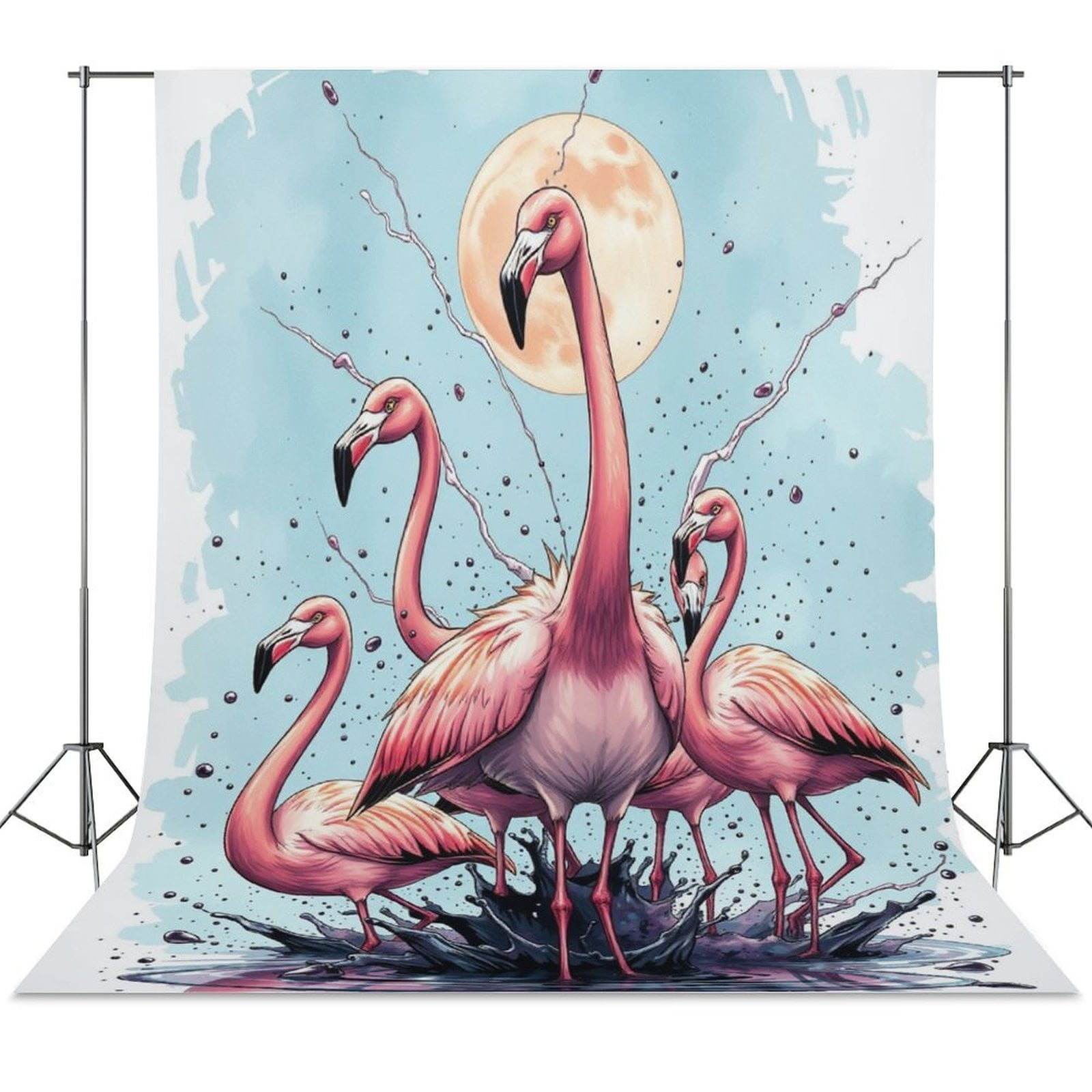 Flamingo Party Backdrop Birthday Decoration Backgrounds for Photographs ...