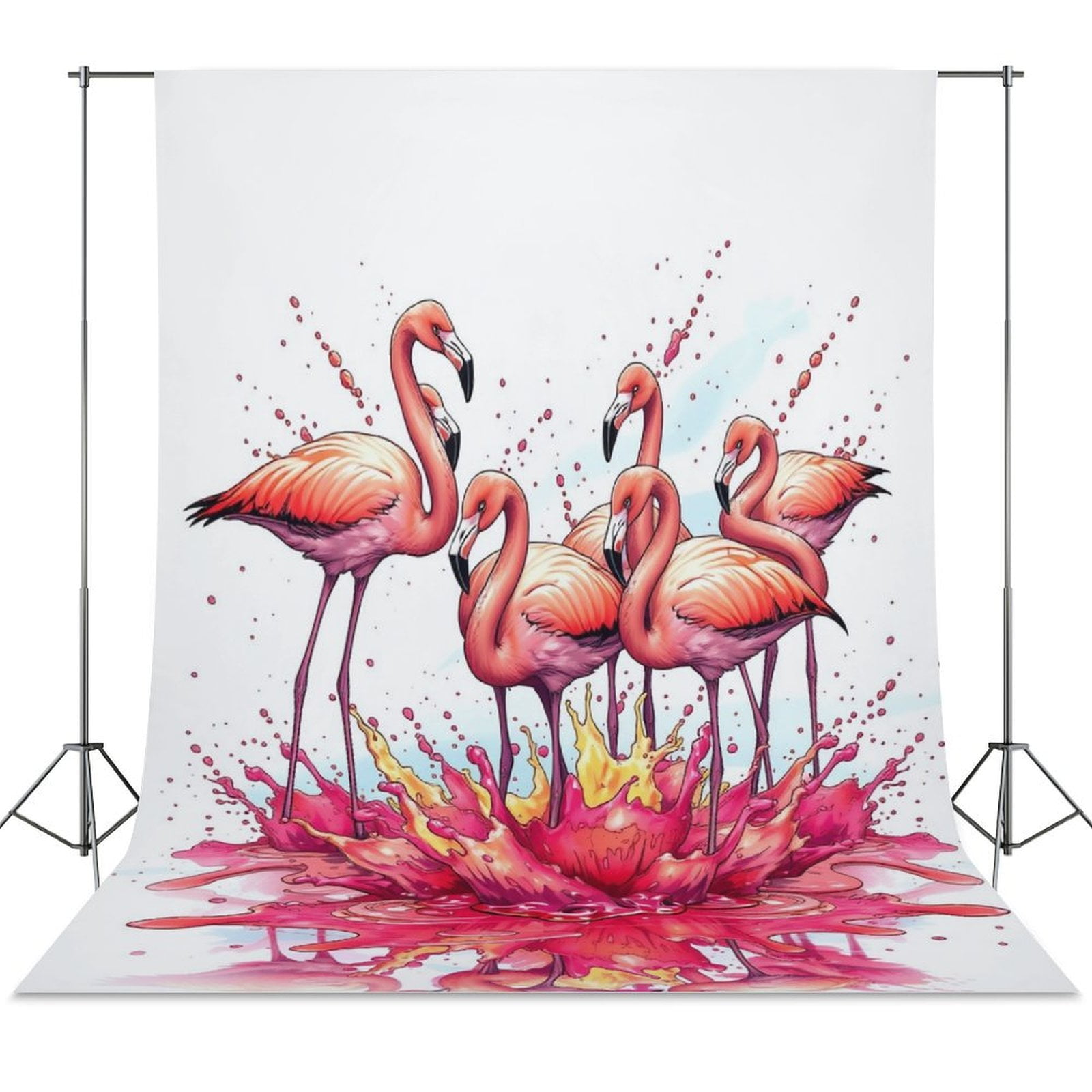 Flamingo Party Backdrop Birthday Decoration Backgrounds for Photographs ...