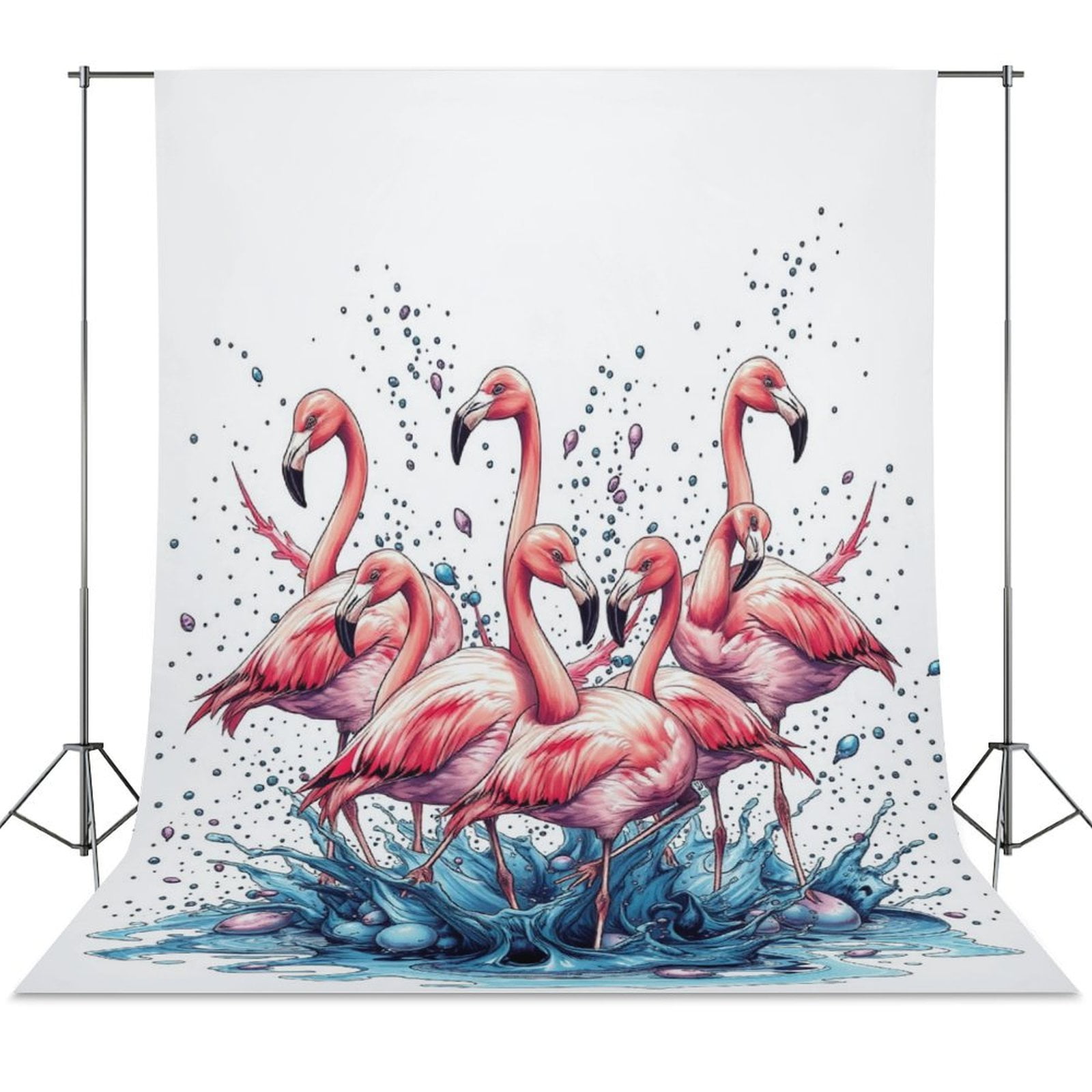 Flamingo Party Backdrop Birthday Decoration Backgrounds for Photographs ...