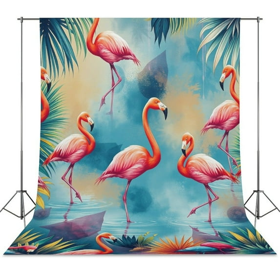 Flamingo Party Backdrop Birthday Decoration Backgrounds for Photographs ...