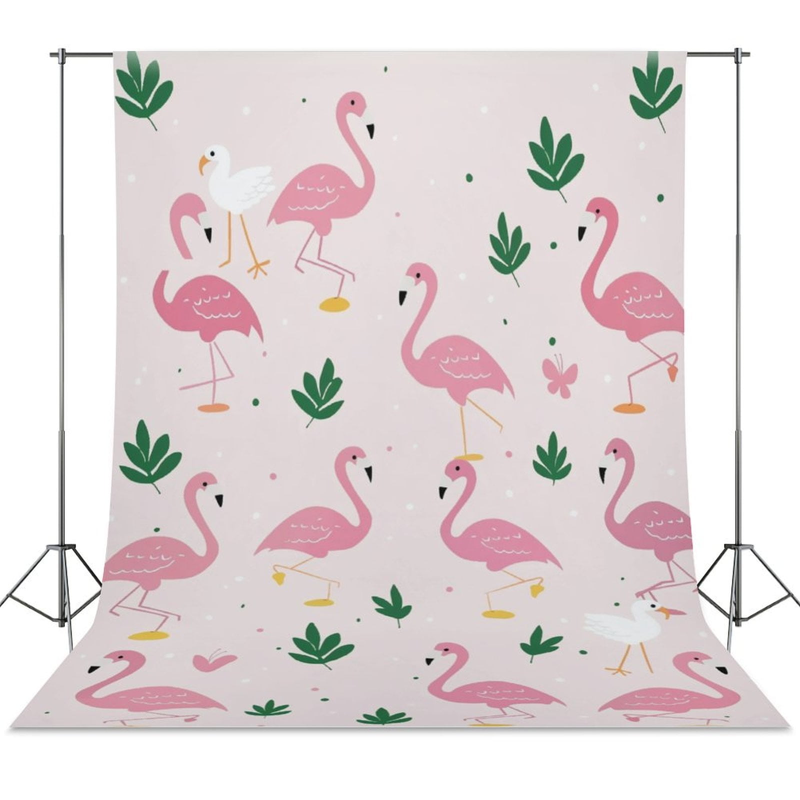 Flamingo Pattern Spring Wall Backdrop Background Floral Backdrops 5x7FT ...