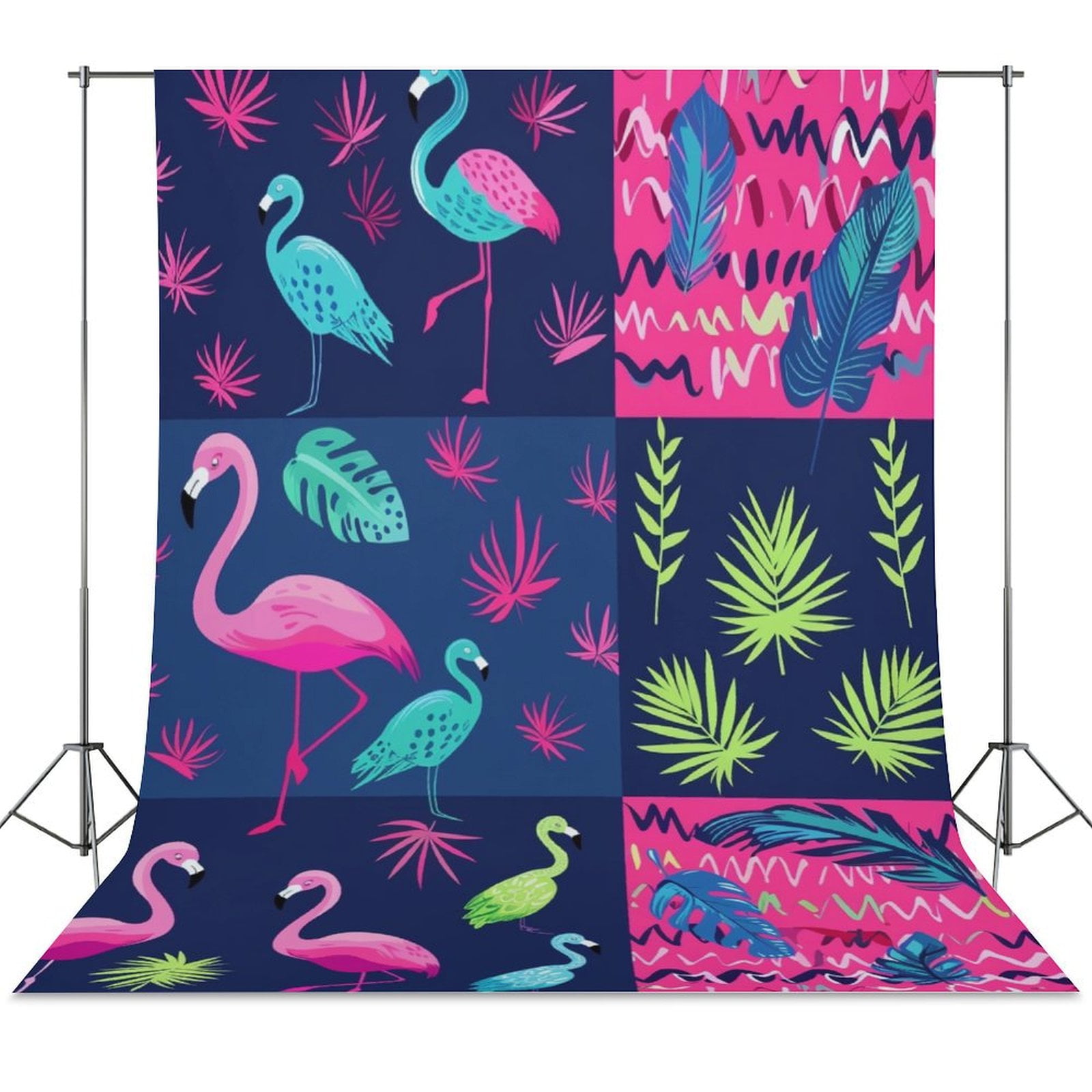 Flamingo Pattern Spring Wall Backdrop Background Floral Backdrops 5x7FT ...