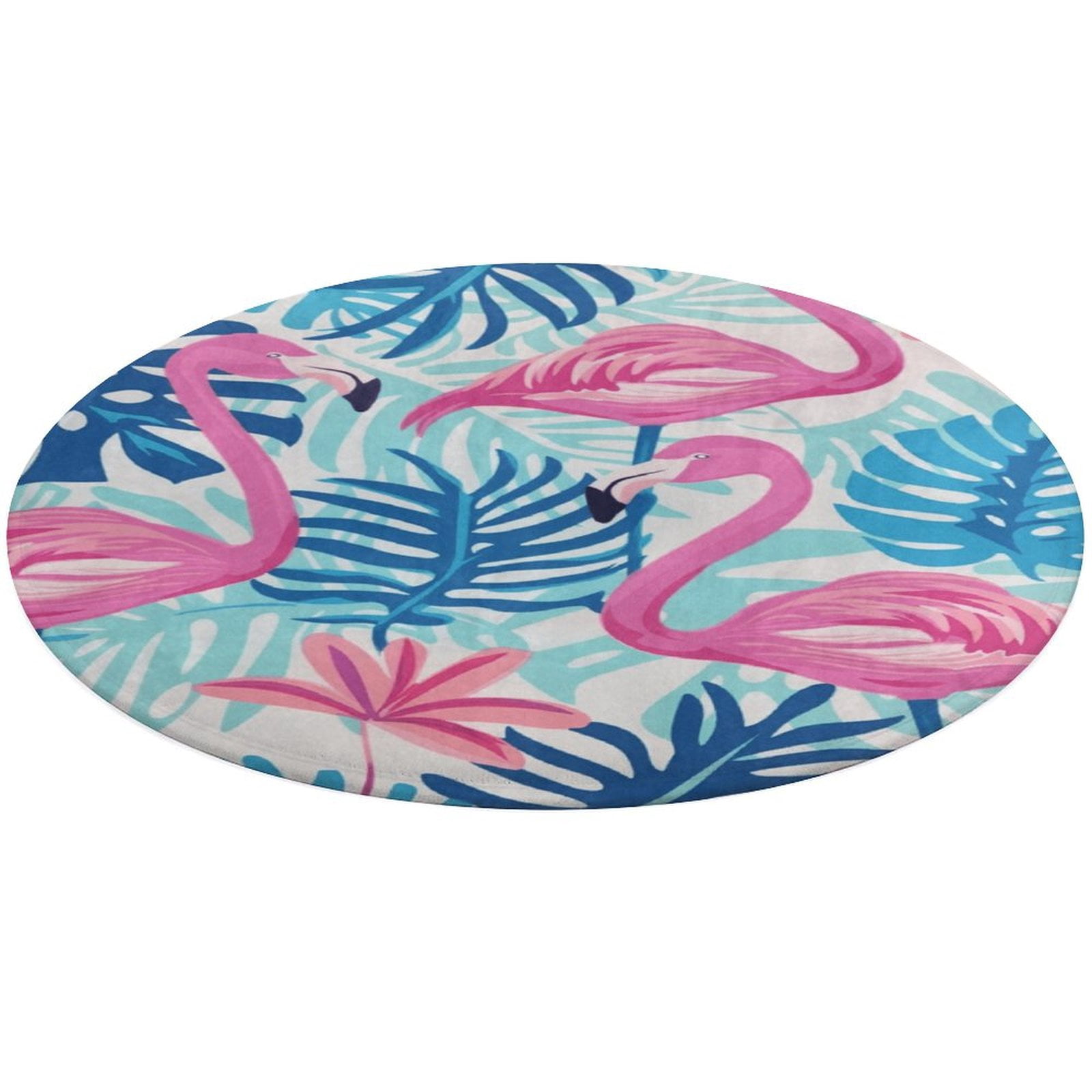 Flamingo Pattern Washable Round Rug -Circle Area Rugs for Nursery ...