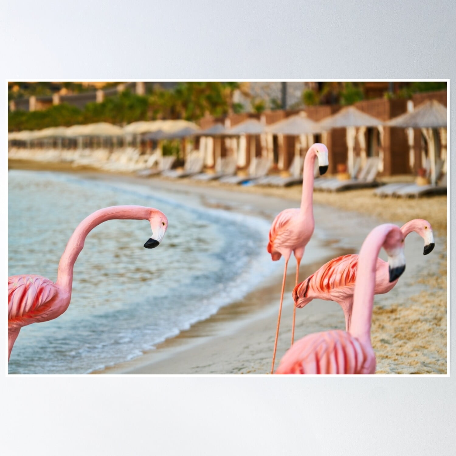 Flamingo Peek-A-Boo Poster Wall Art, Modern Wall Decor, 12x18 UNFRAMED ...