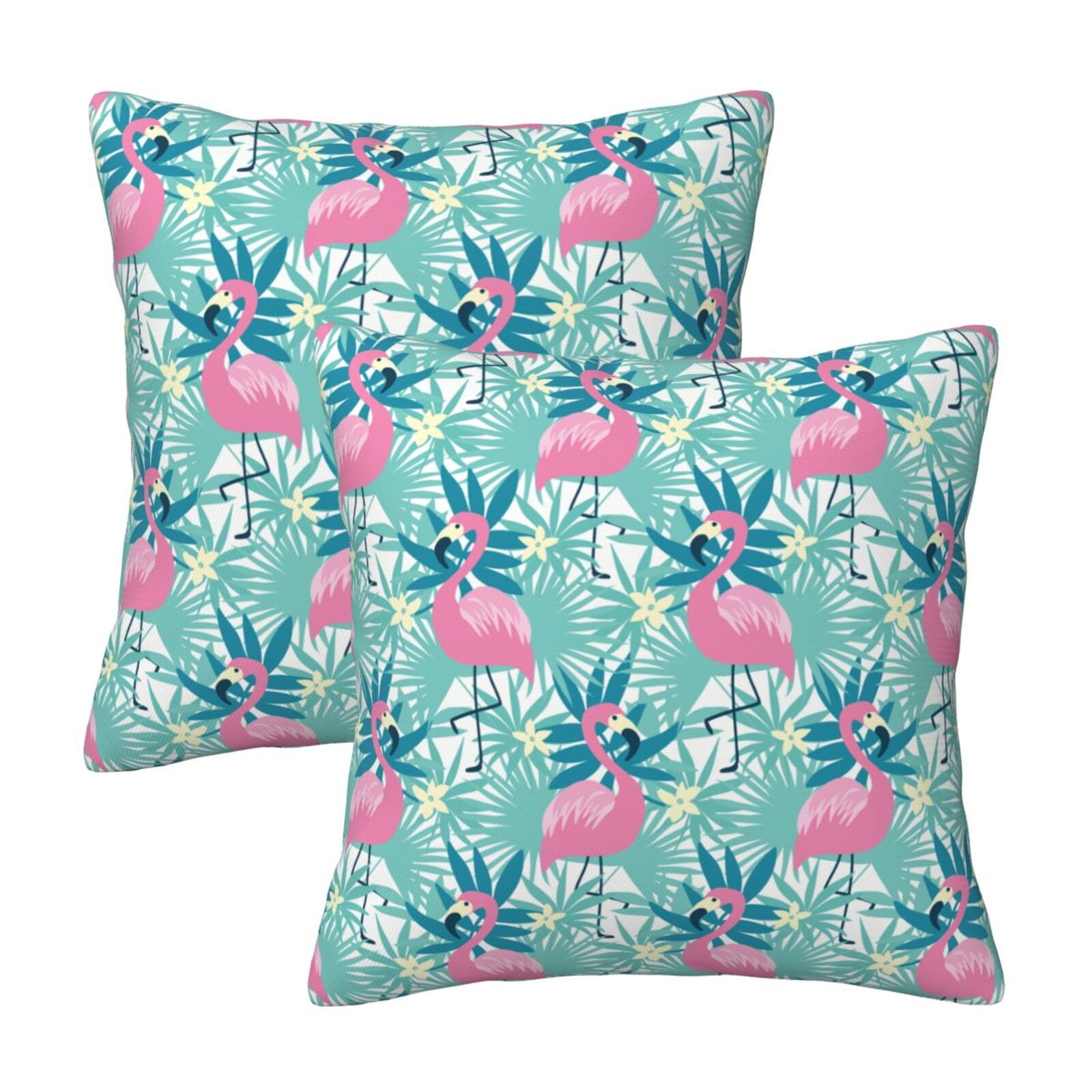 Flamingo Pillow Covers Set of 2 Throw Pillow Case Soft Elegant Accent ...