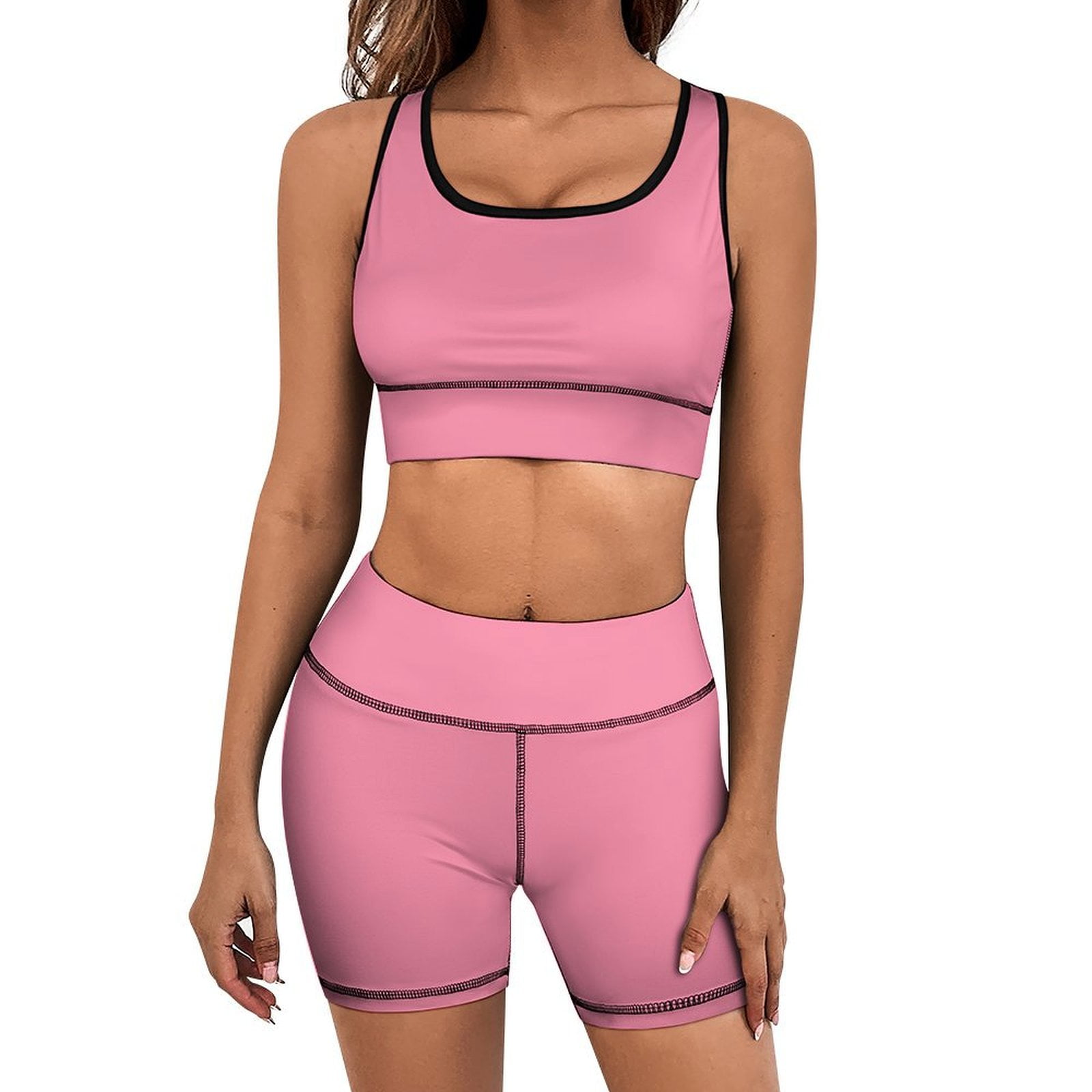 Flamingo Pink Working Out Sets for Women Workout Outfits for Women 2 ...
