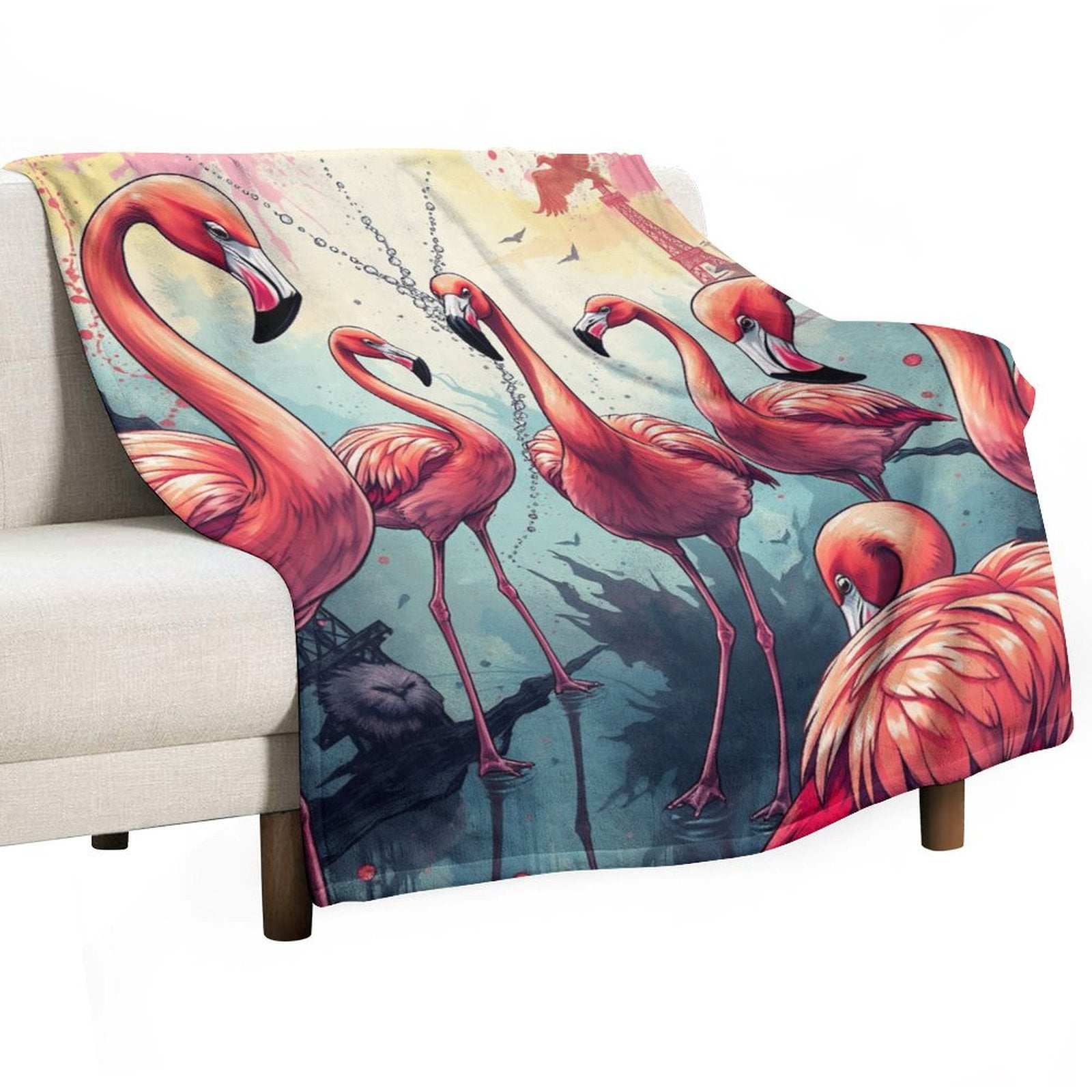 Flamingo Plush Throw Blankets Cartoon Cute Blanket for Bedding Outdoor ...