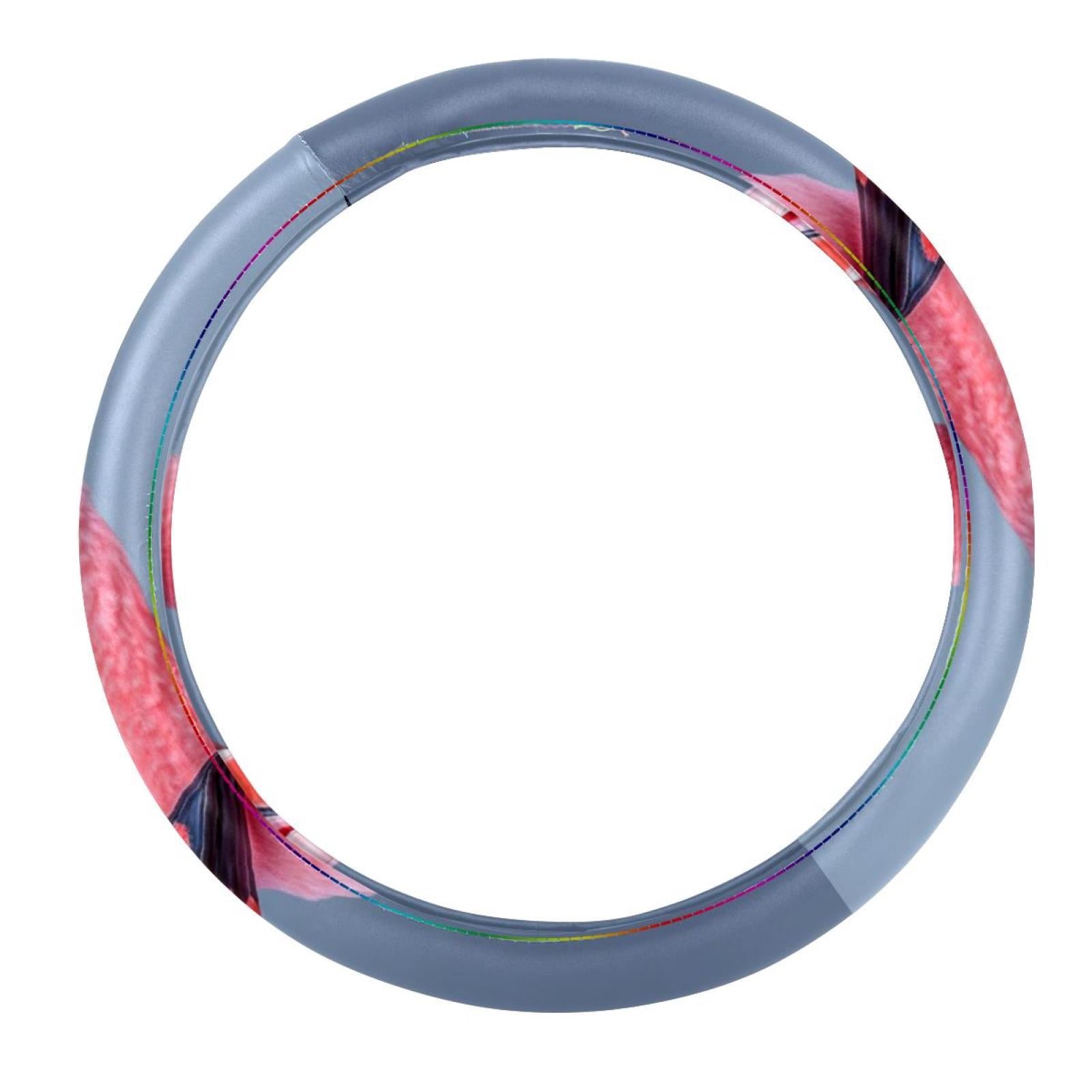 Flamingo Printed 14.5 Inch PVC Leather Car Wheel Covers Steering Wheel ...